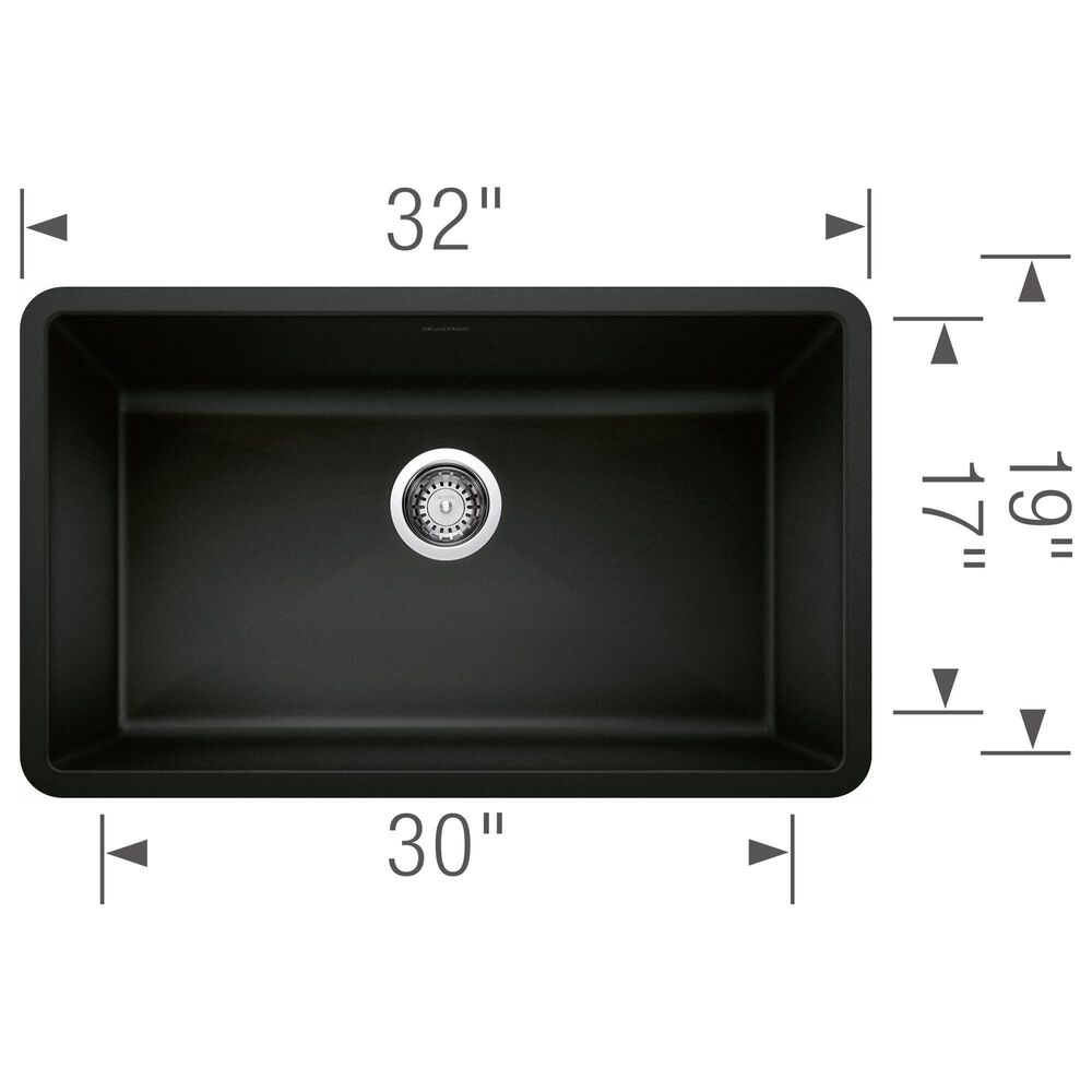 Blanco Precis 32" Super Single Bowl Kitchen Sink in Coal Black | Shop NFM