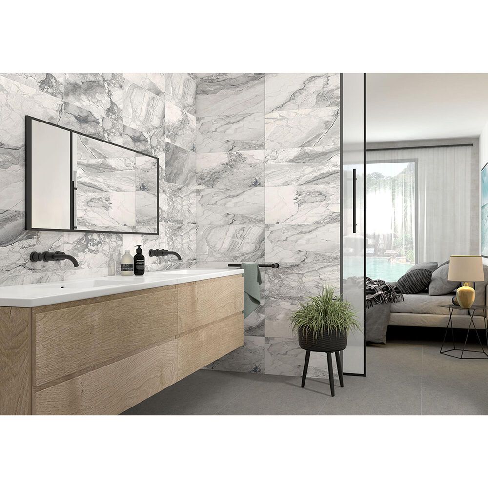 MS International Kaya Onda Gray 24" x 48" Polished Porcelain Tile ...