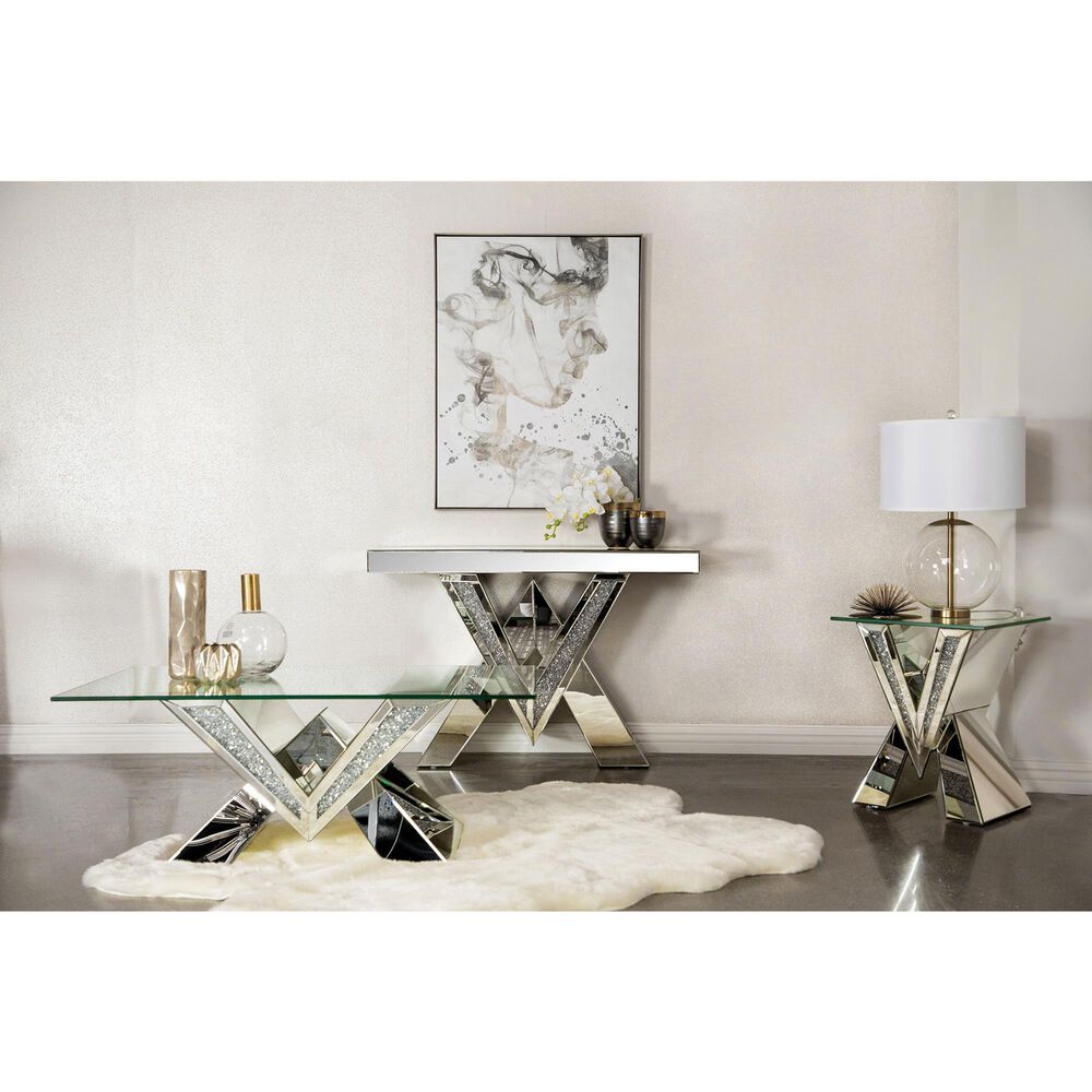 Pacific Landing Taffeta End Table in Silver and Clear | Shop NFM