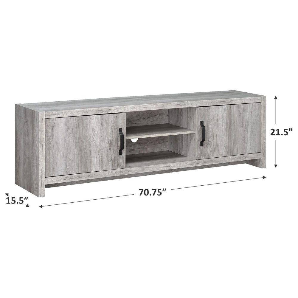 Pacific Landing 71" TV Console in Gray Driftwood | NFM