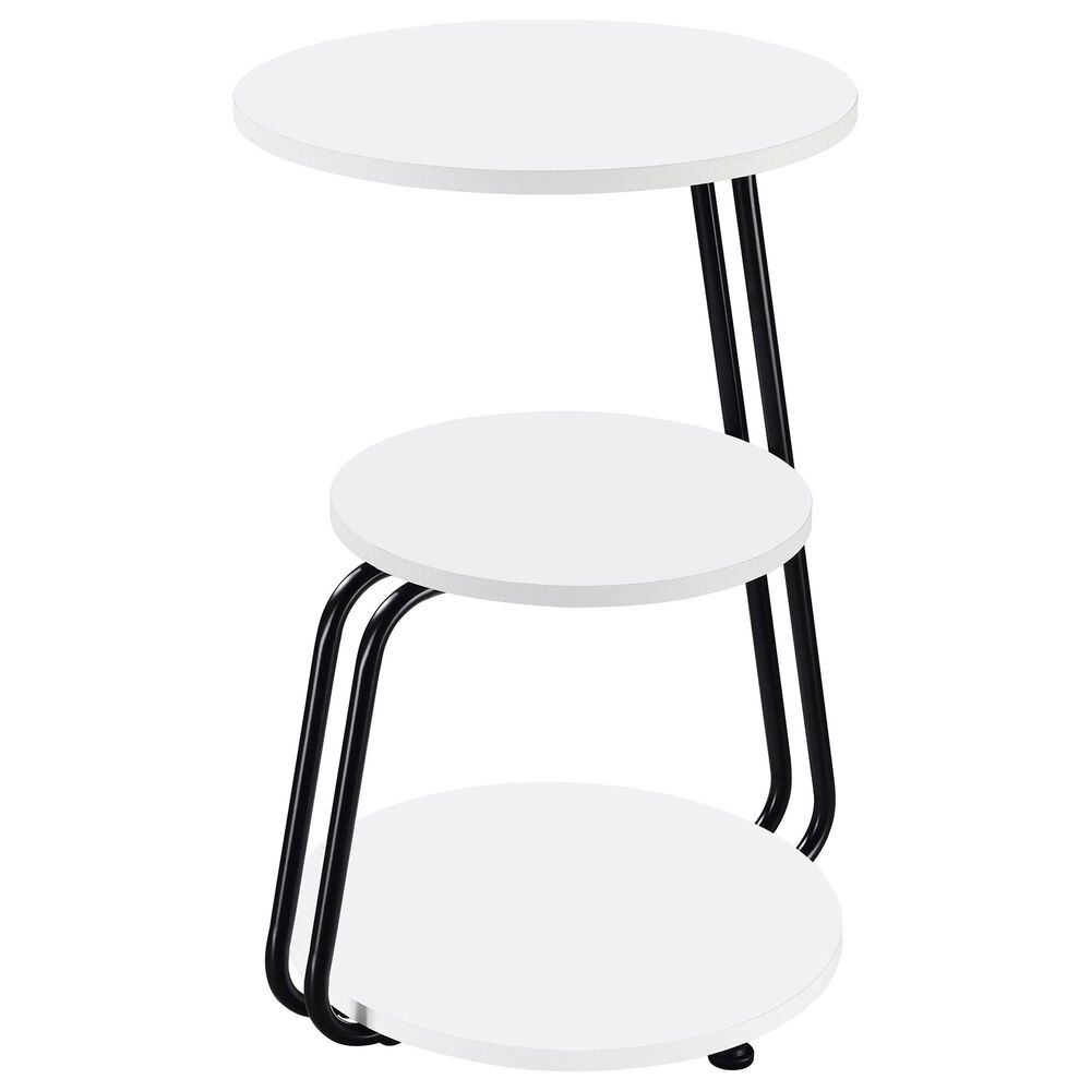 Pacific Landing Hilly 3-Tier Side Table in White and Black | Shop NFM