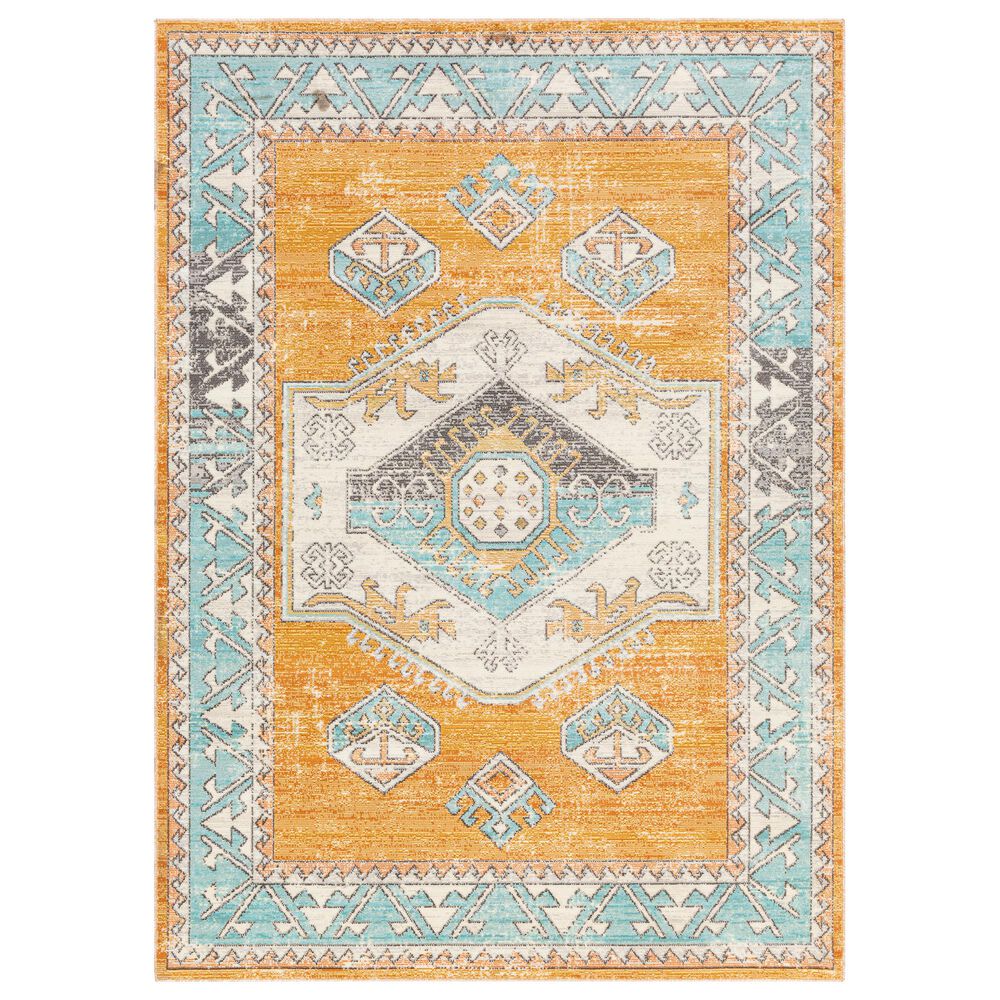 Surya Bodrum BDM-2315 6' x 9'11" Ivory, Saffron, Gray, Aqua and Coral ...