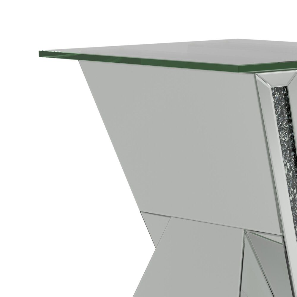 Pacific Landing Taffeta End Table in Silver and Clear | Shop NFM