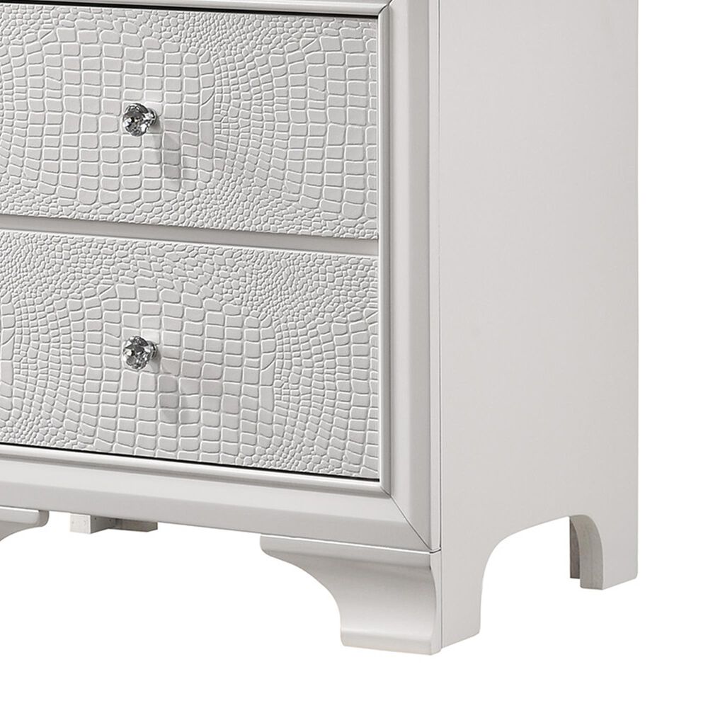 Crown Mark Lyssa King Bed with Two Nightstands in White