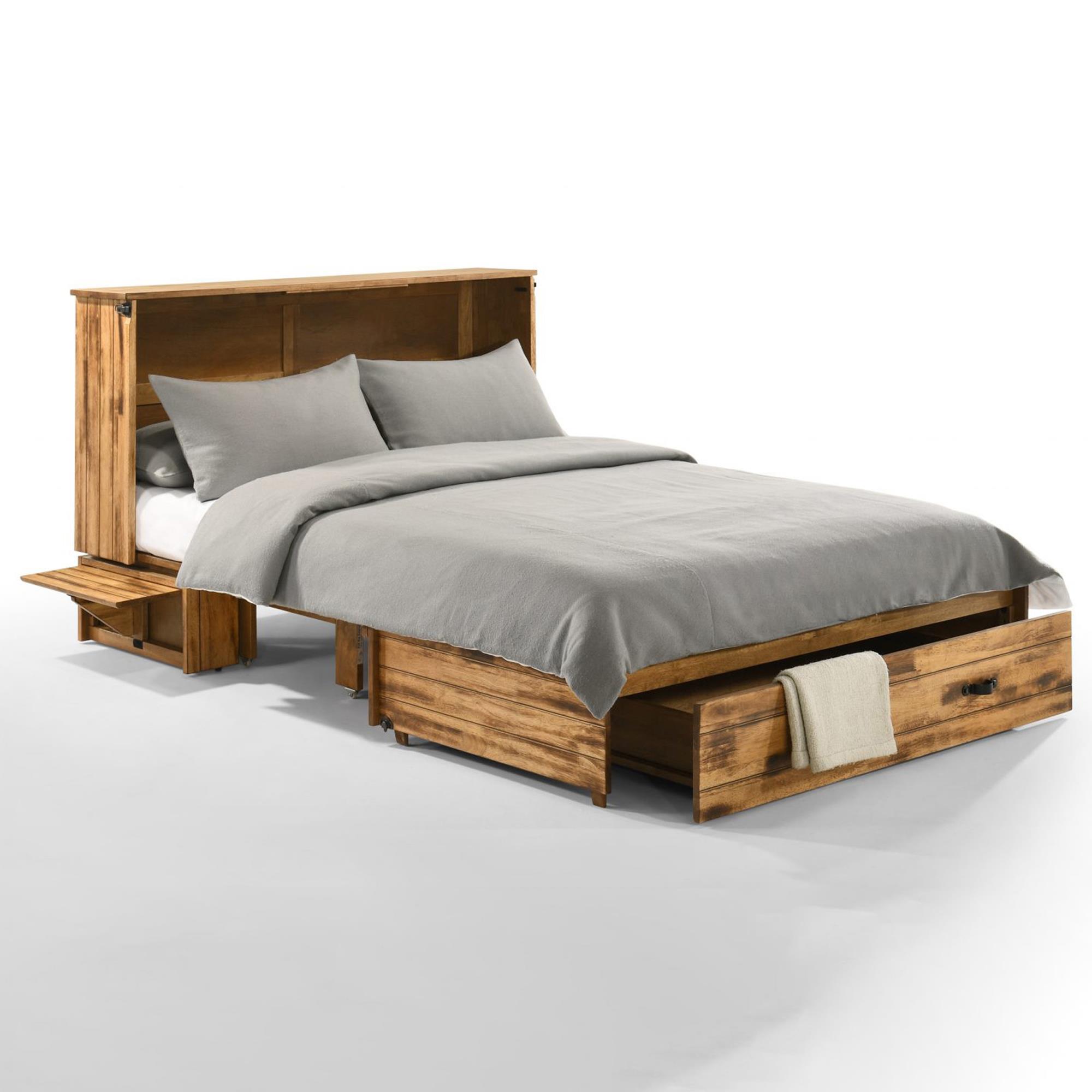 New Day Furniture Ranchero Queen Murphy Cabinet in Bakar with Mattress