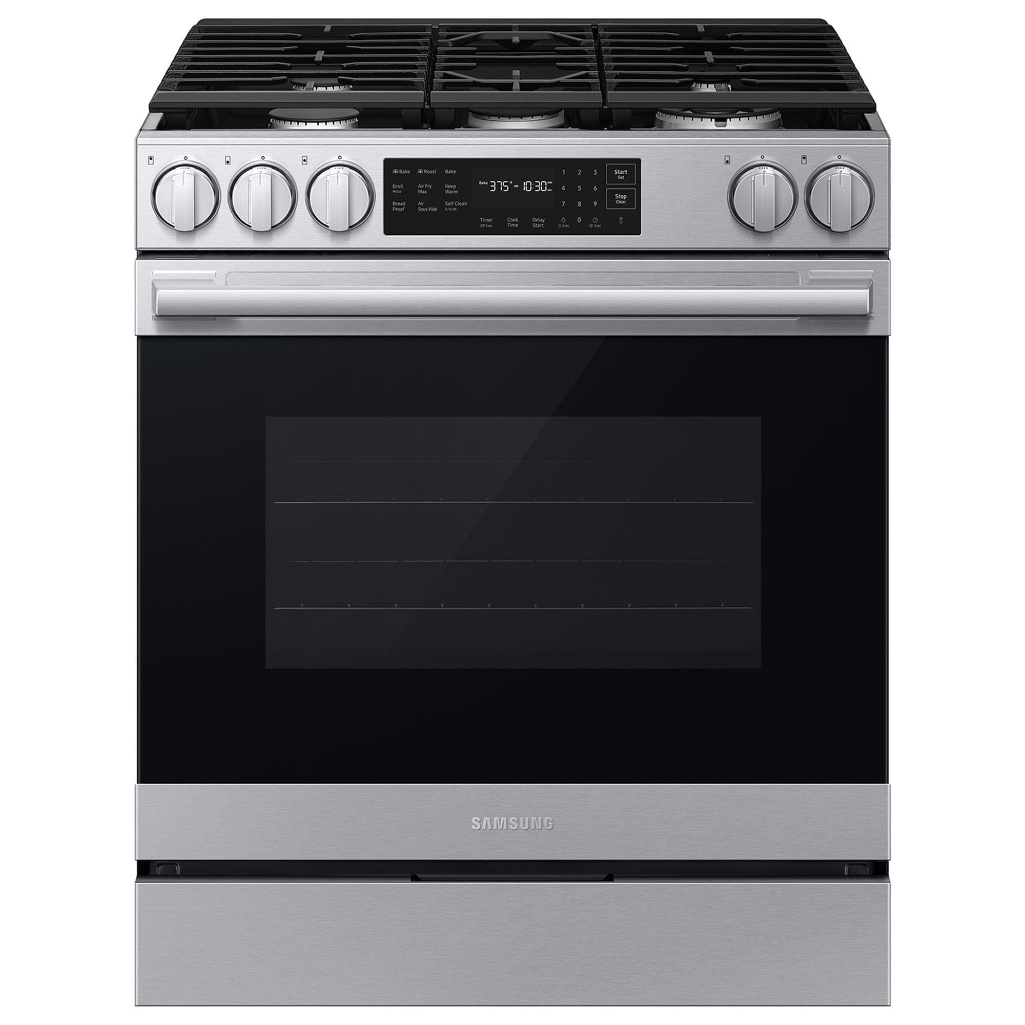 Samsung Bespoke 6.0 Cu. Ft. Smart Slide-In Gas Range with True ...