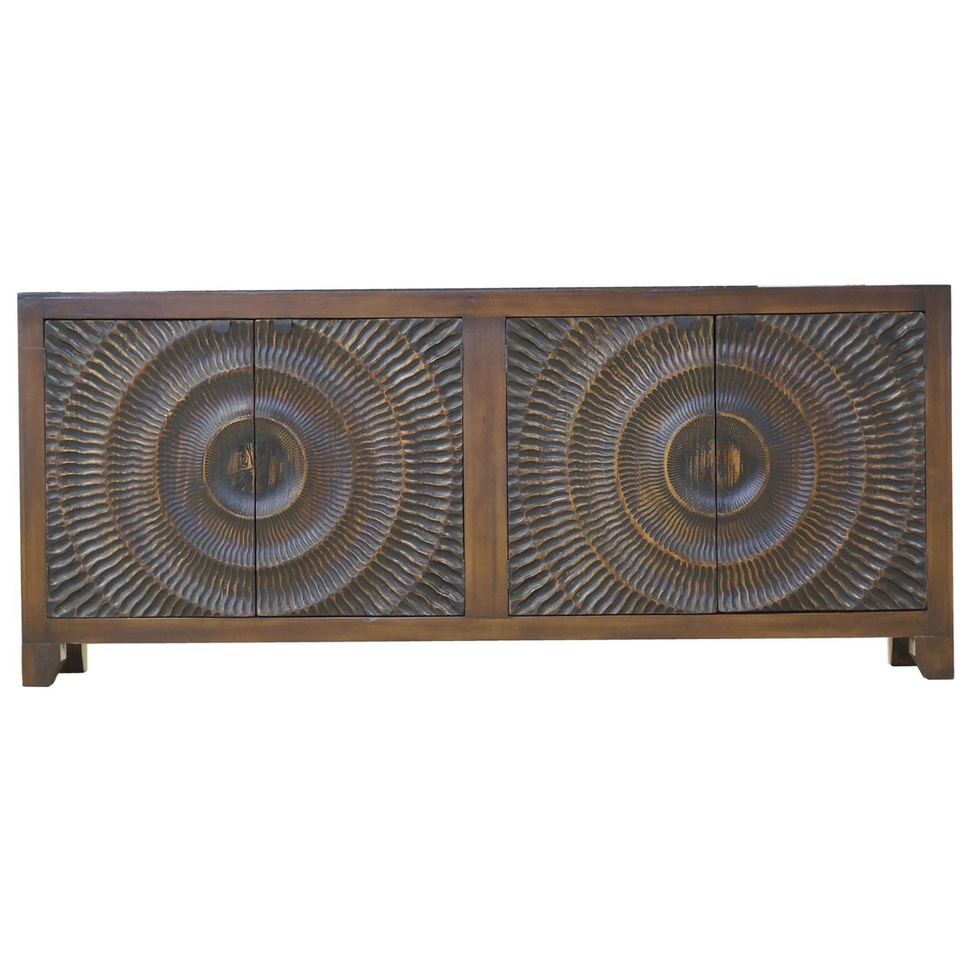 Heirloom Home Sunset 4-Door Console in Brown and Black