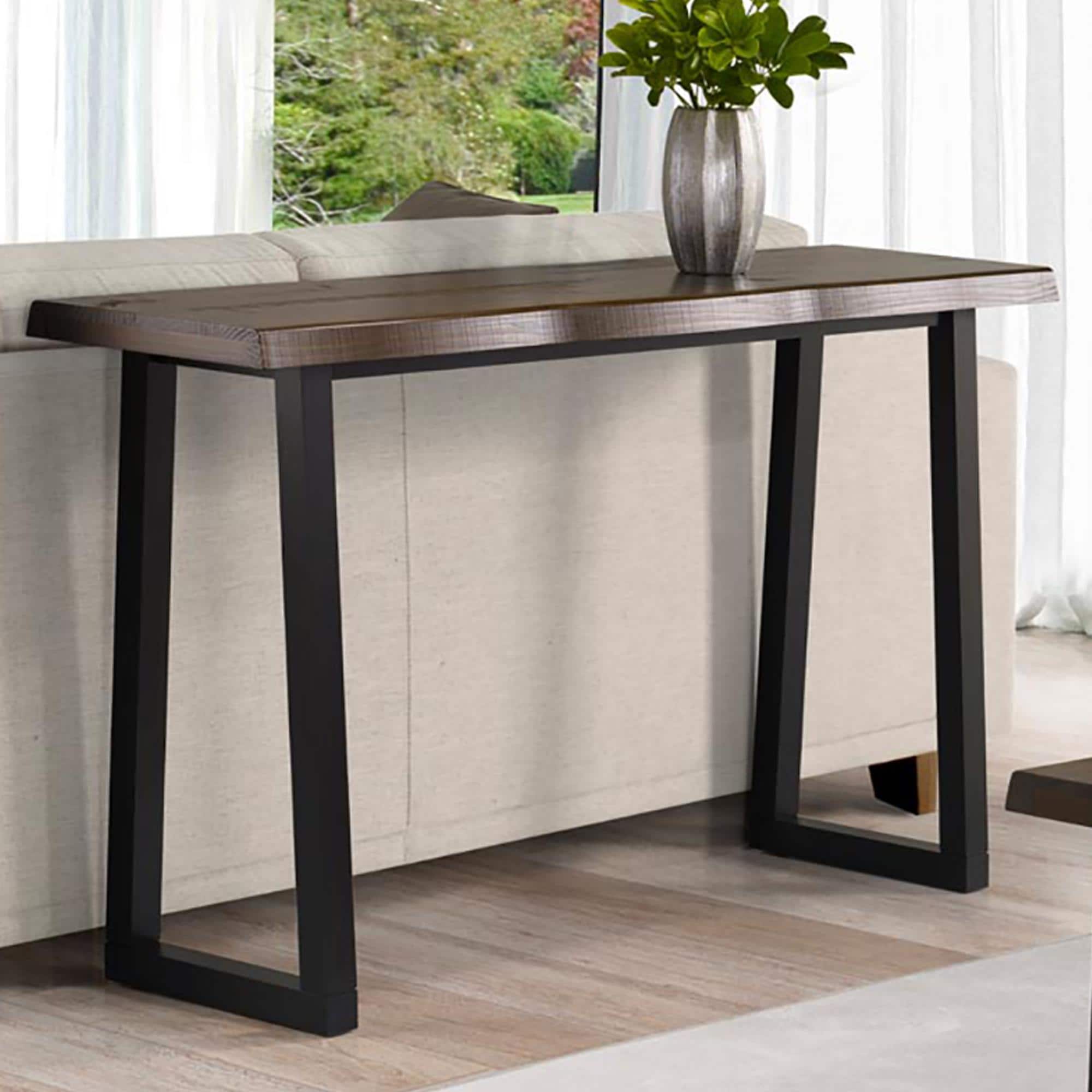 Steve Silver Jennings Sofa Table in Distressed Cherry and Ebony ...