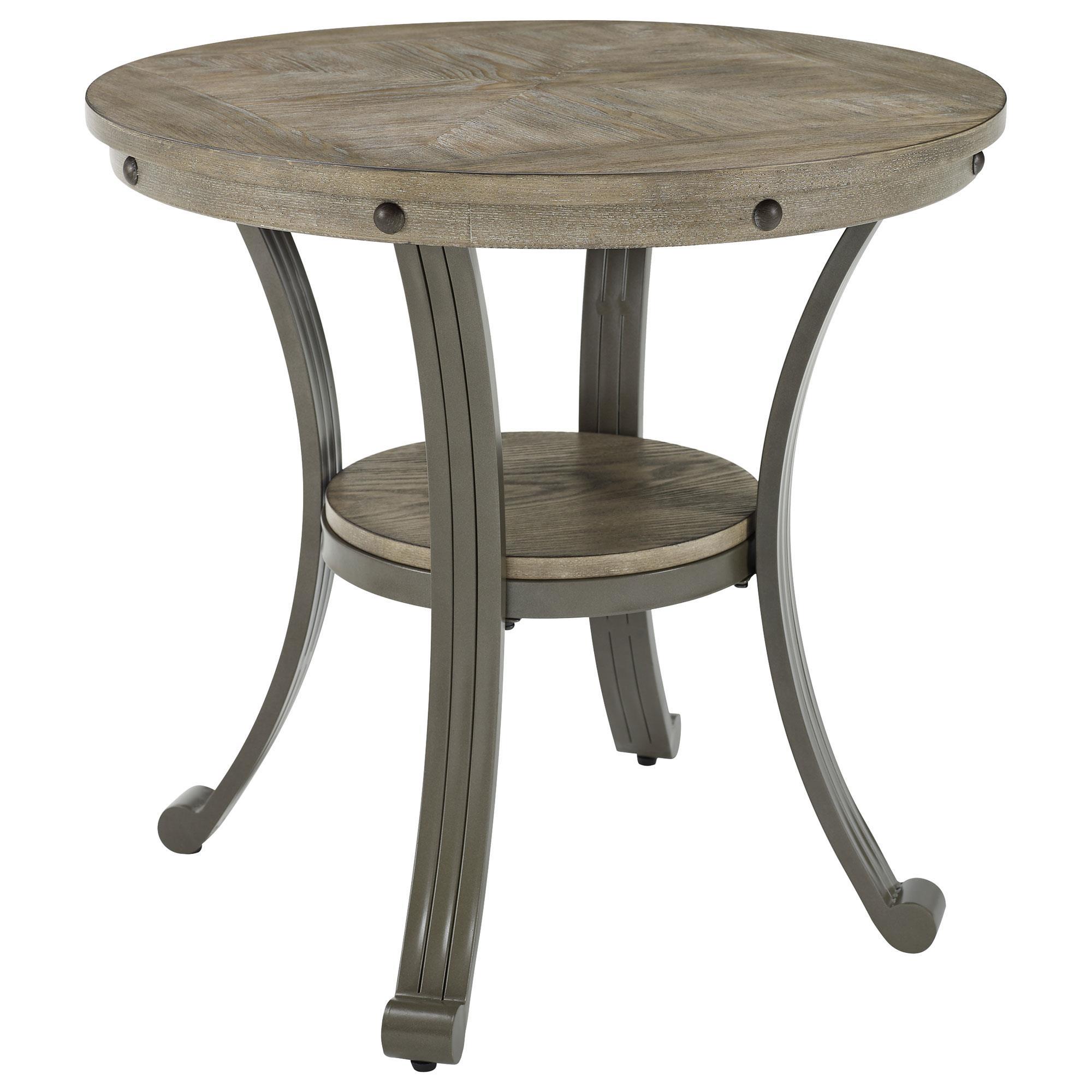Linon Home Decor Franklin Side Table in Pewter and Grey
