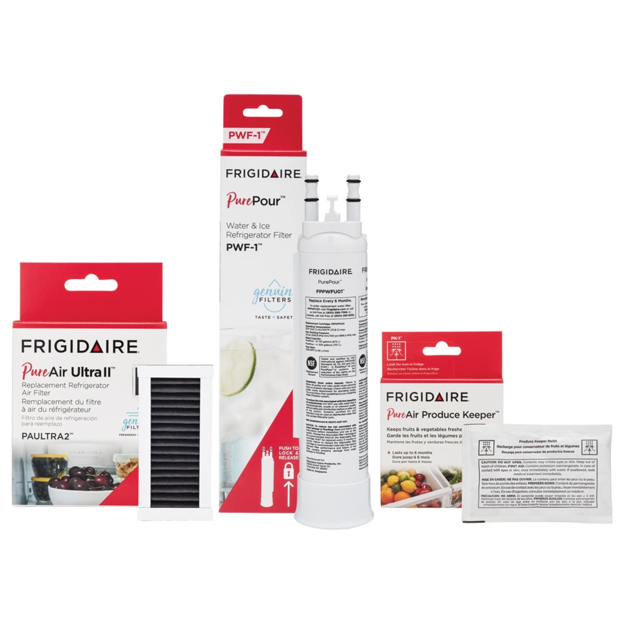 Frigidaire Water and Air Filter Combo Kit with PureAir Produce Keeper ...