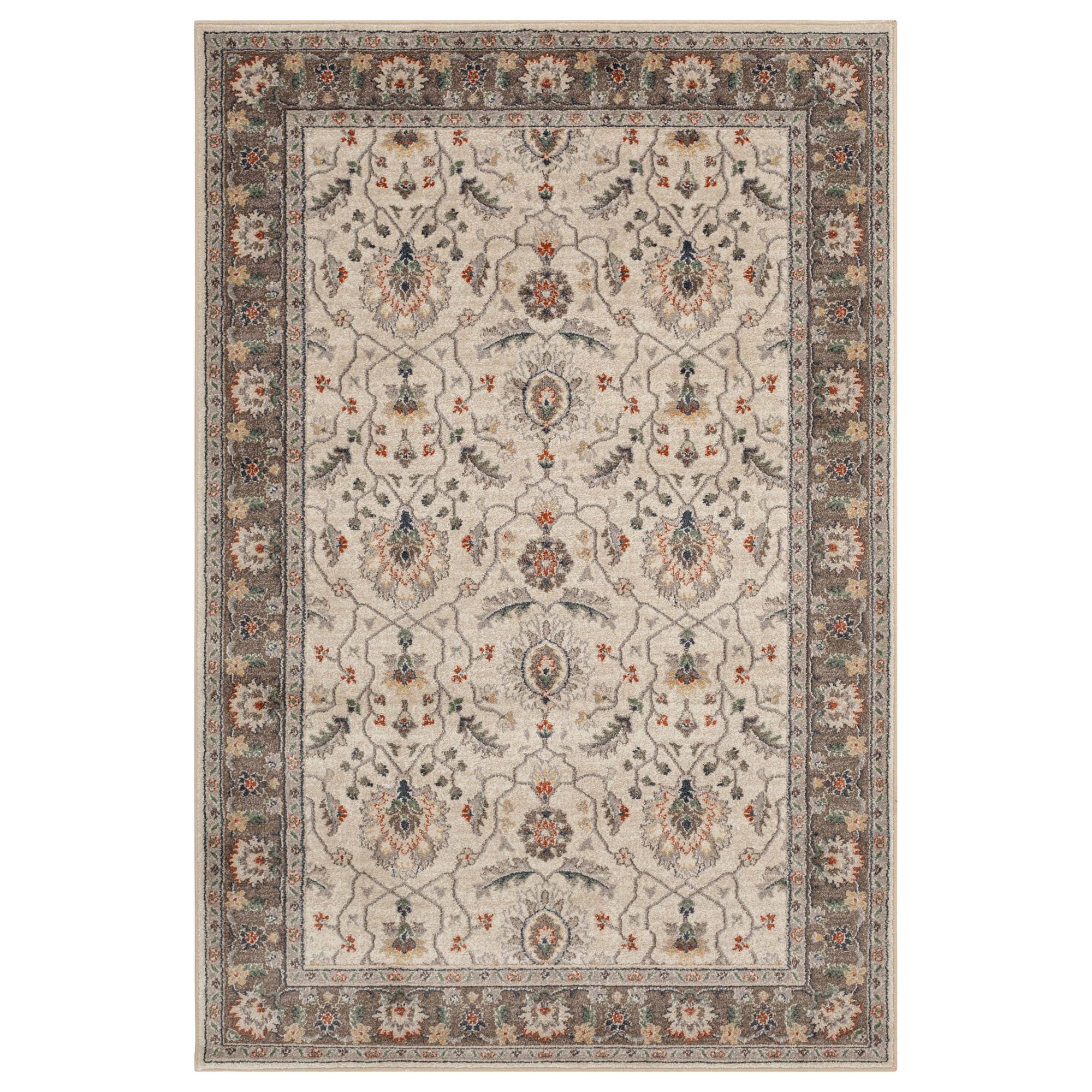 Central Oriental Minerva Alonso 5' x 7'3" Alabaster and Storm Area Rug
