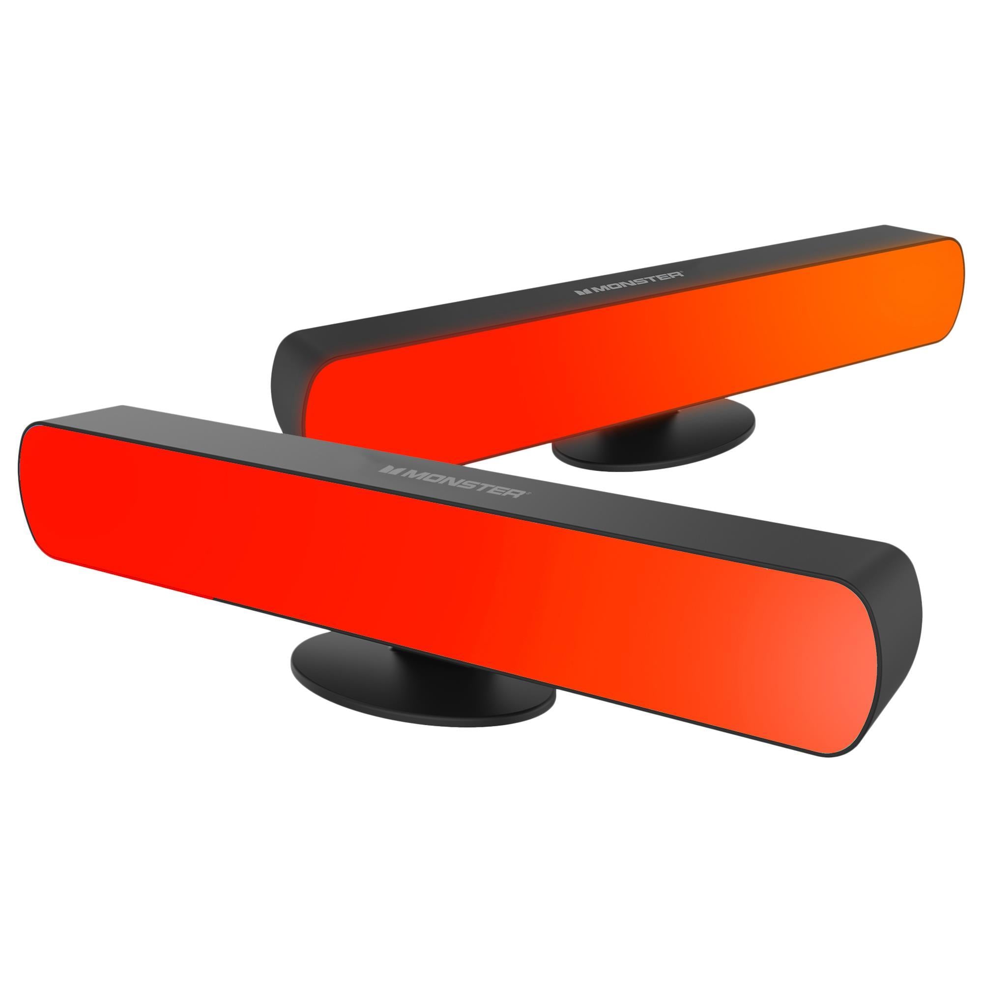 Monster LED Light Bar with Multi-Position Base in Black (Set of 2)