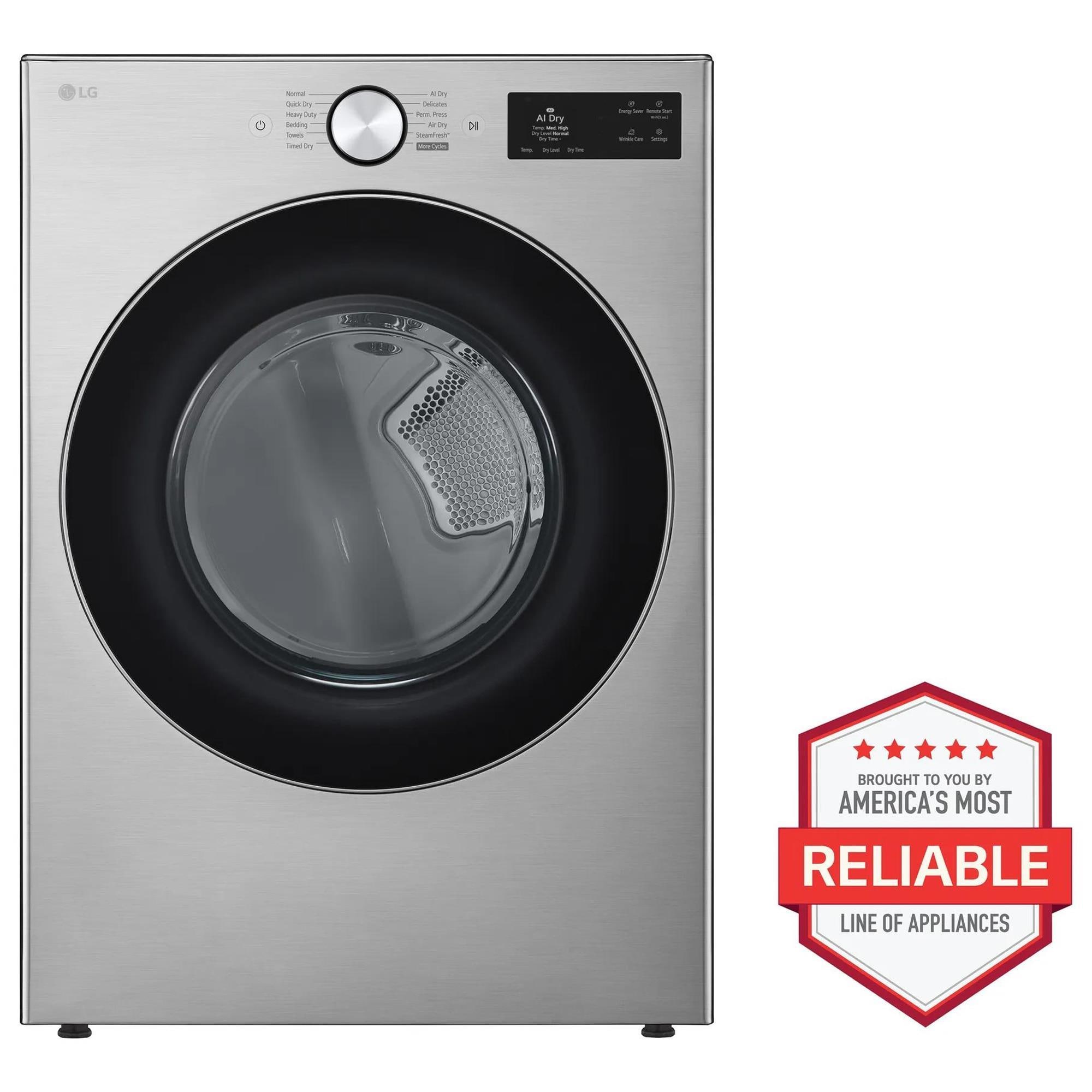 LG 7.4 Cu. Ft. Smart Front Load Electric Dryer with AI Sensor Dry in ...