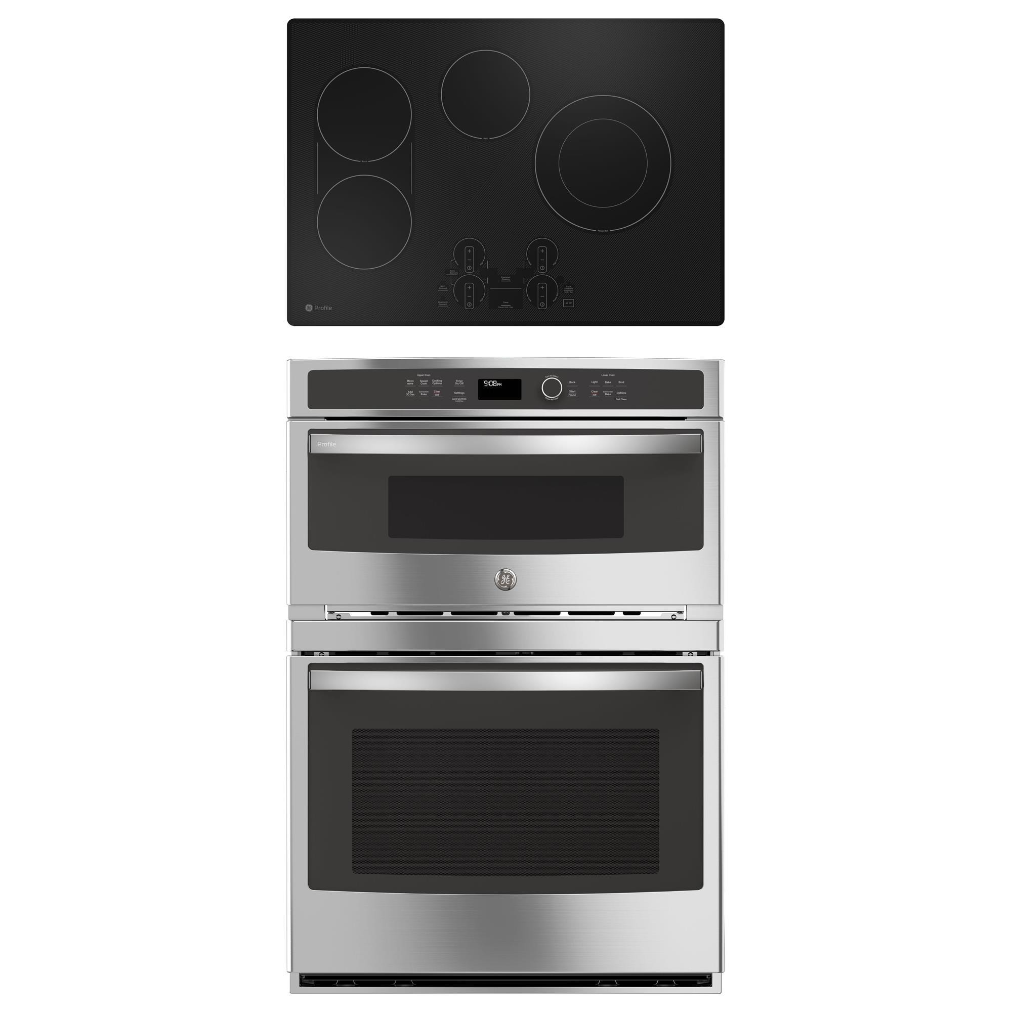 GE Profile 2-Piece Kitchen Package with Stainless Steel 30" Combination ...