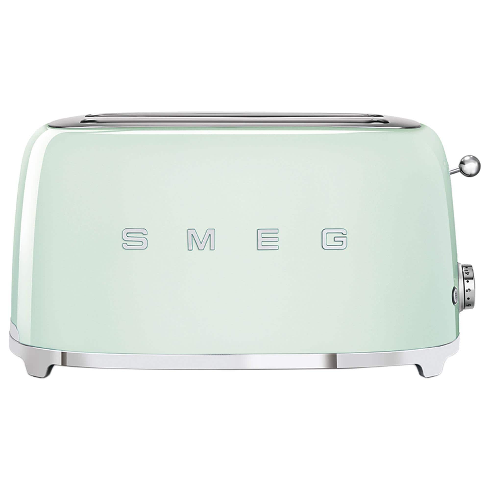 Smeg 4-Slice Retro Style Toaster in Pastel Green and Stainless Steel ...