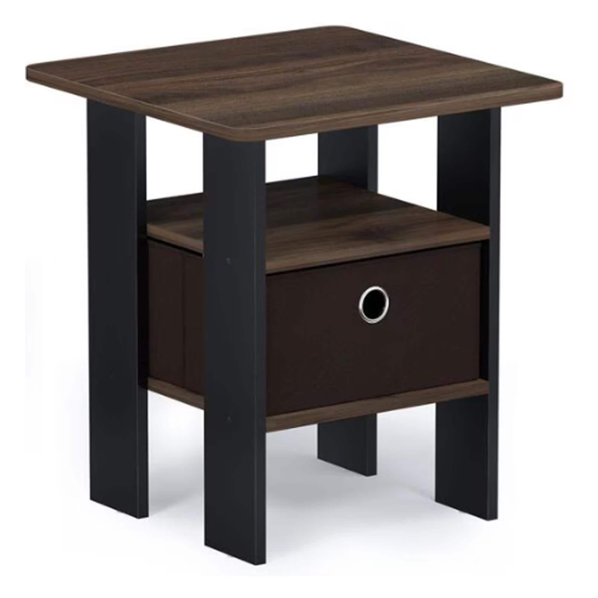 HOMLUX 1-Drawer End Table in Columbia Walnut