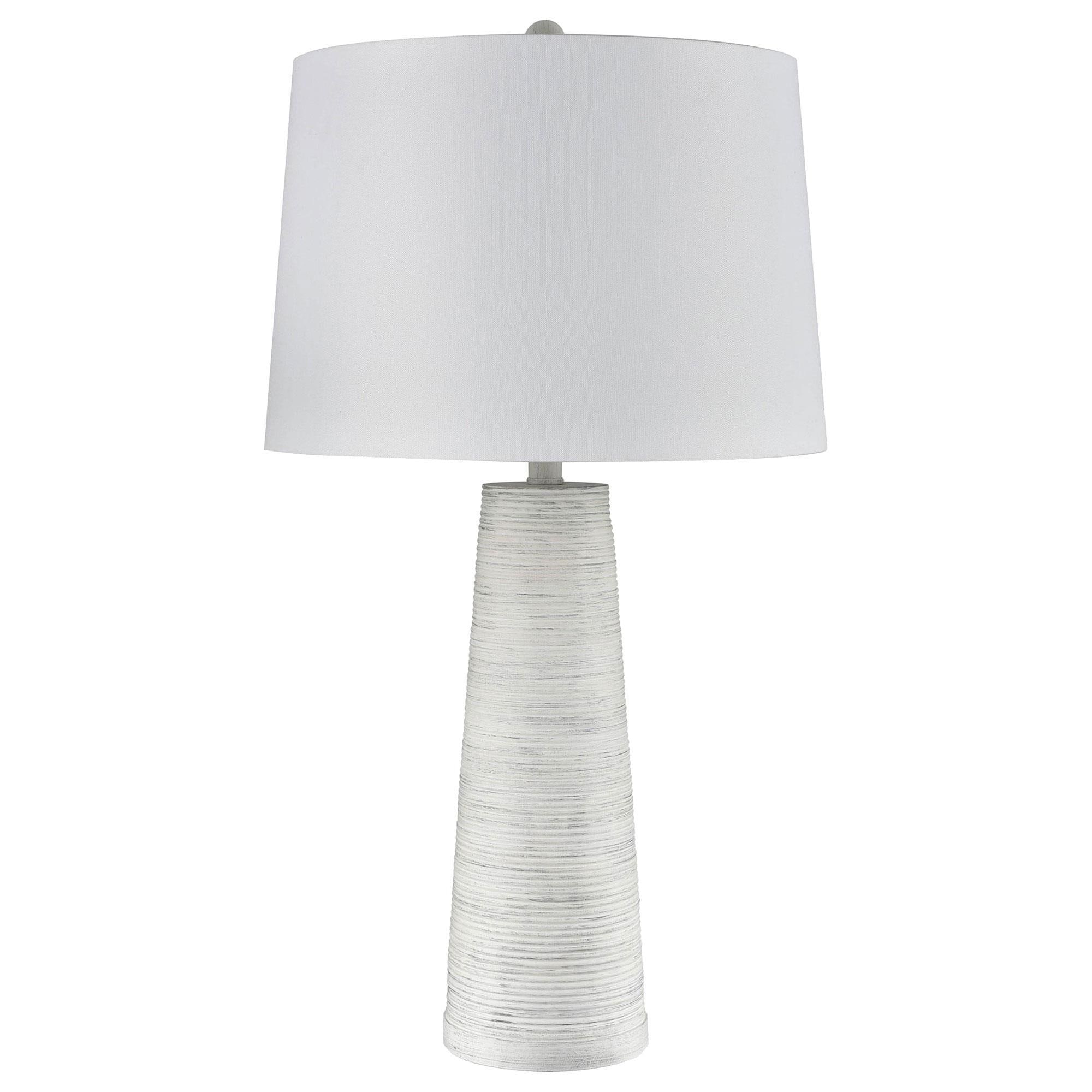 Flair Industries Ribbed Table Lamp in White Washed