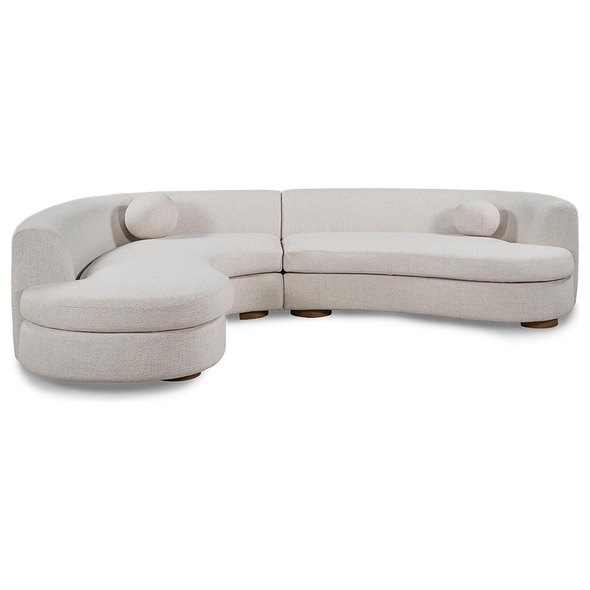 Classic Home Concord 2-Piece Stationary L-Shaped Sectional in Ivory ...