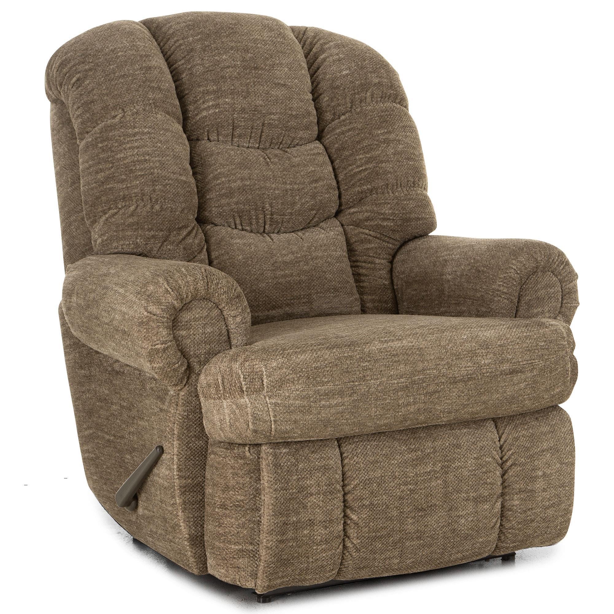 HomeStretch King Comfort Big Man Push Back Recliner in Mack Camel