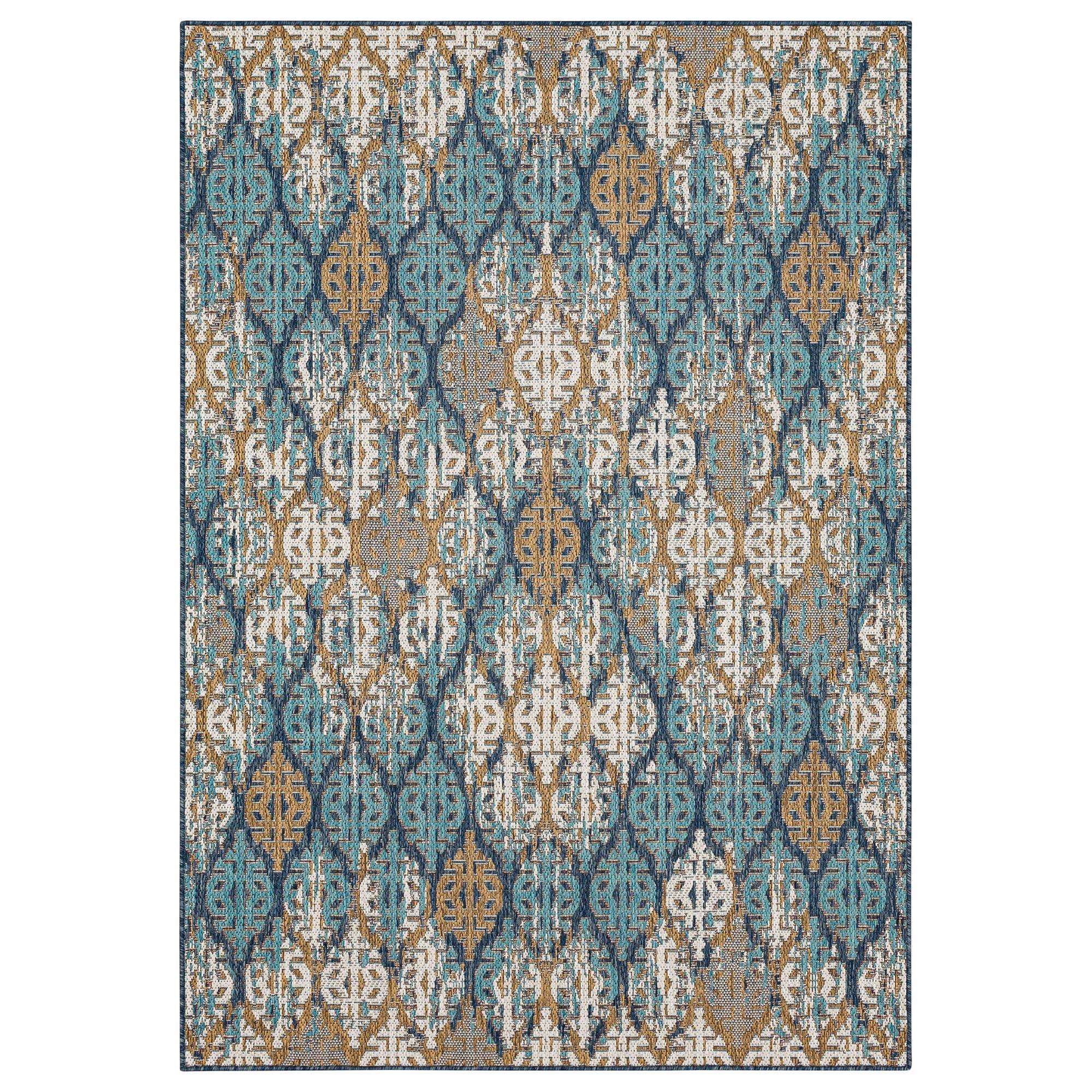 Mohawk Outdoor 92379 8' x 10' Teal Area Performance Rug | NFM