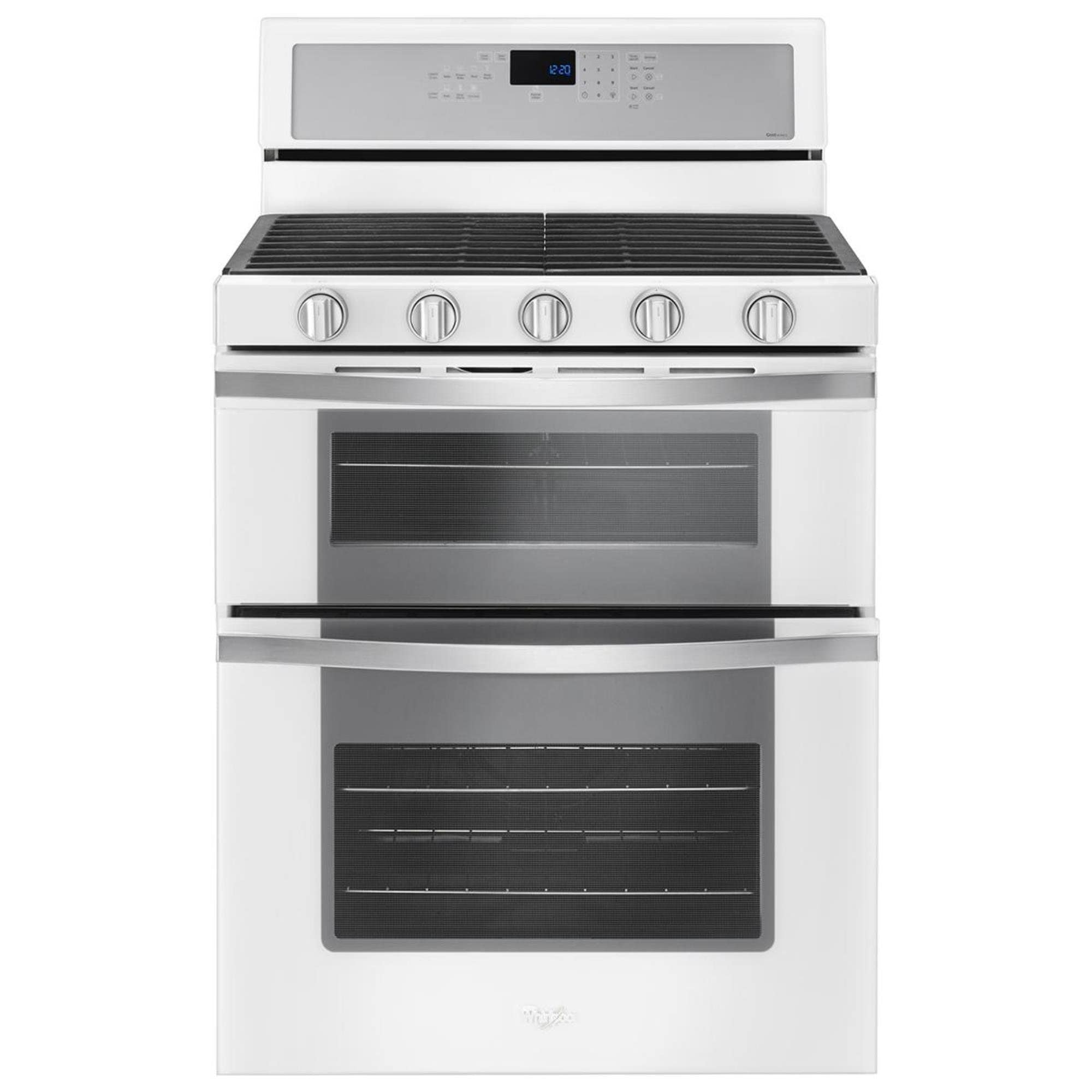 Whirlpool 6.0 Cu. Ft. Gas Double Oven Range with Center Oval Burner in ...