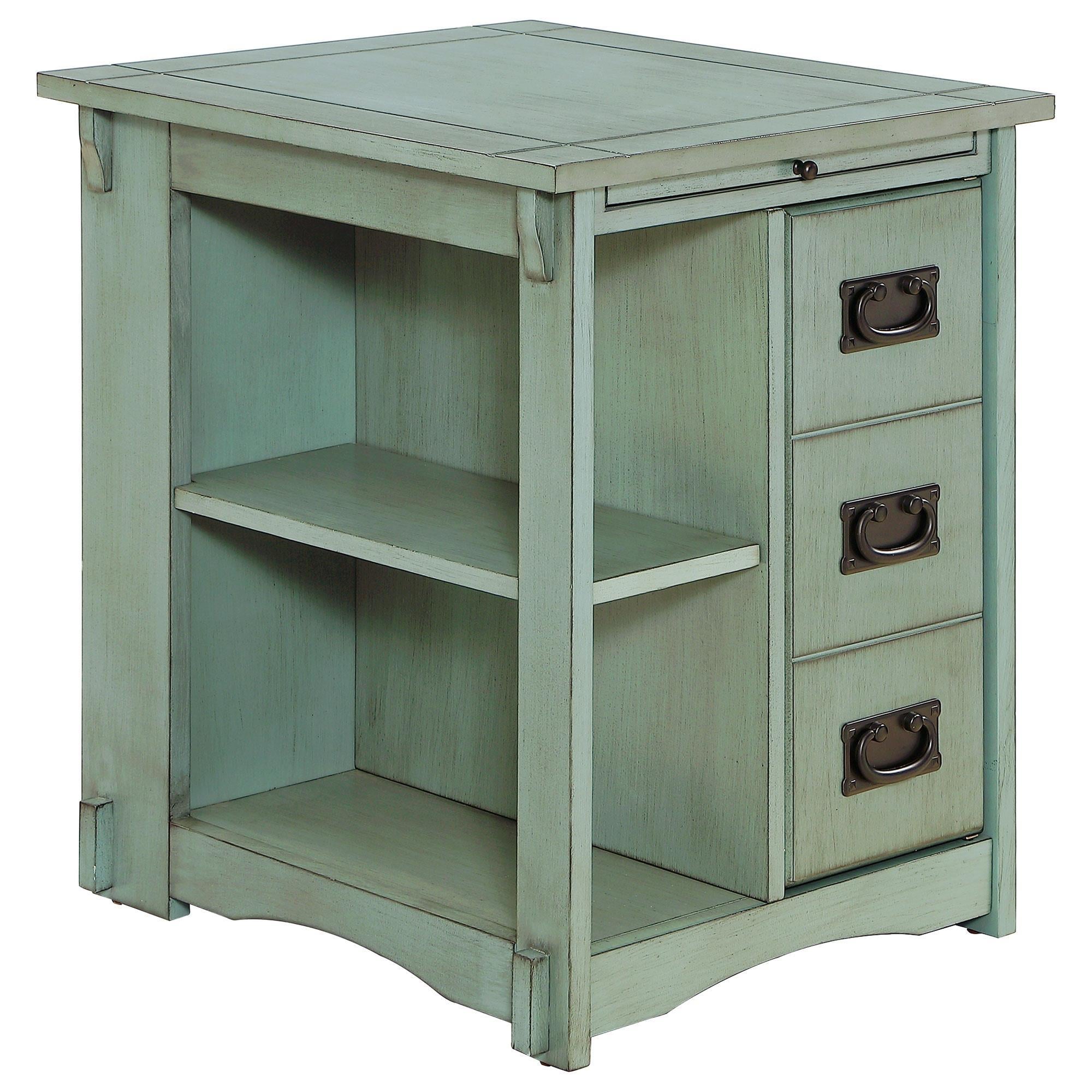 Linon Home Decor Parnell Side Table in Teal