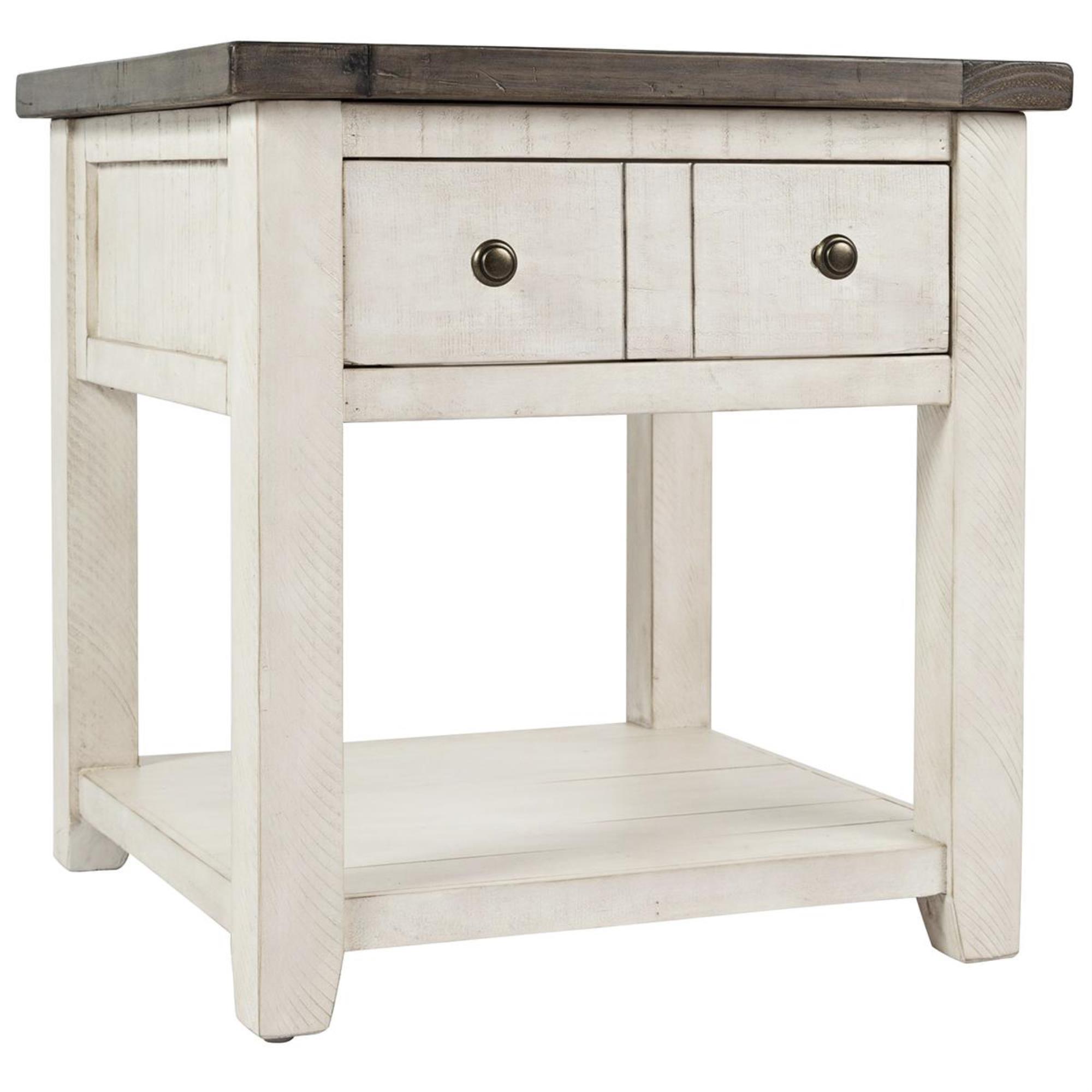 Waltham Madison County End Table in Vintage White | Nebraska Furniture Mart