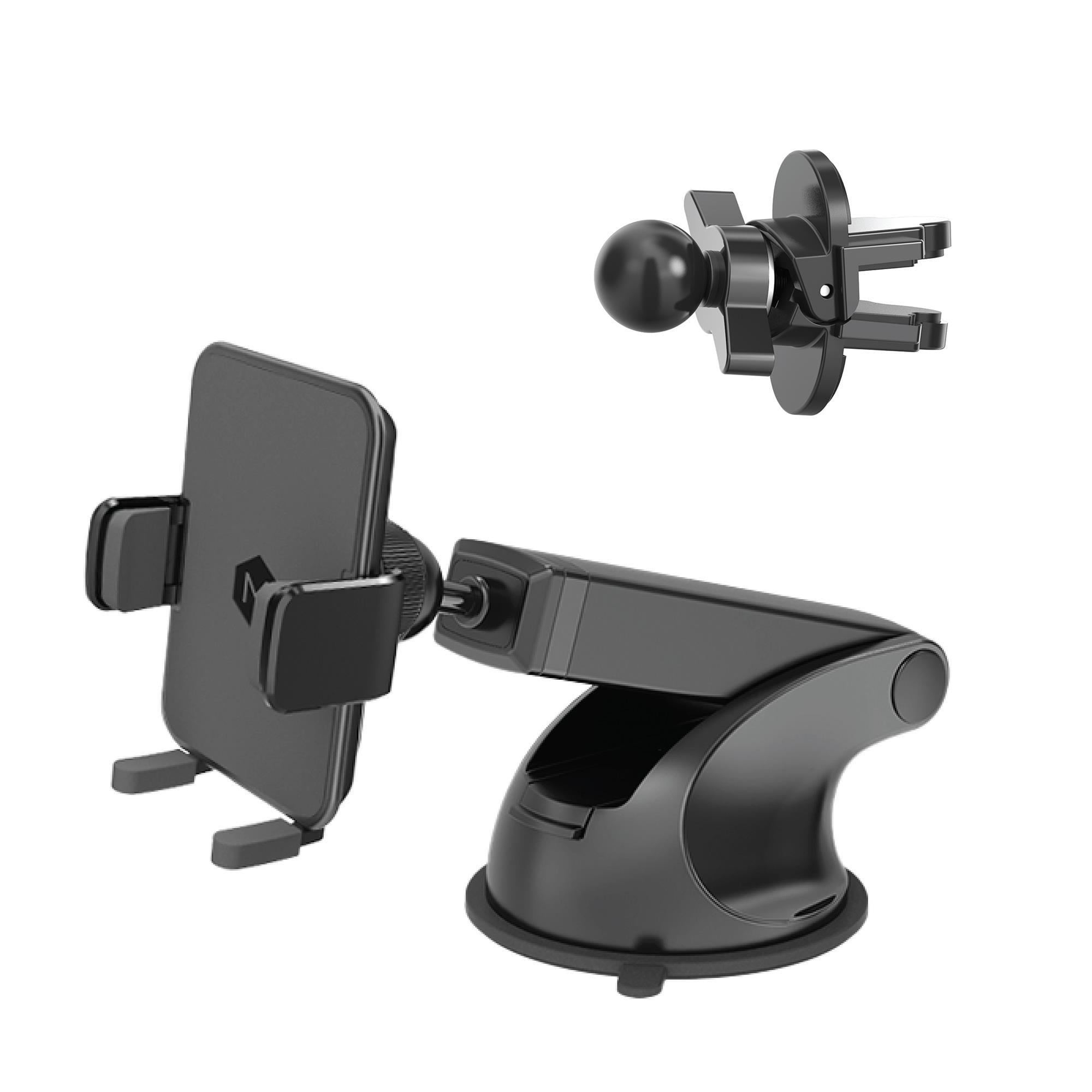 The Mighty Mount Simple Cradle Combo with Vent and Dash Mount Base in Black