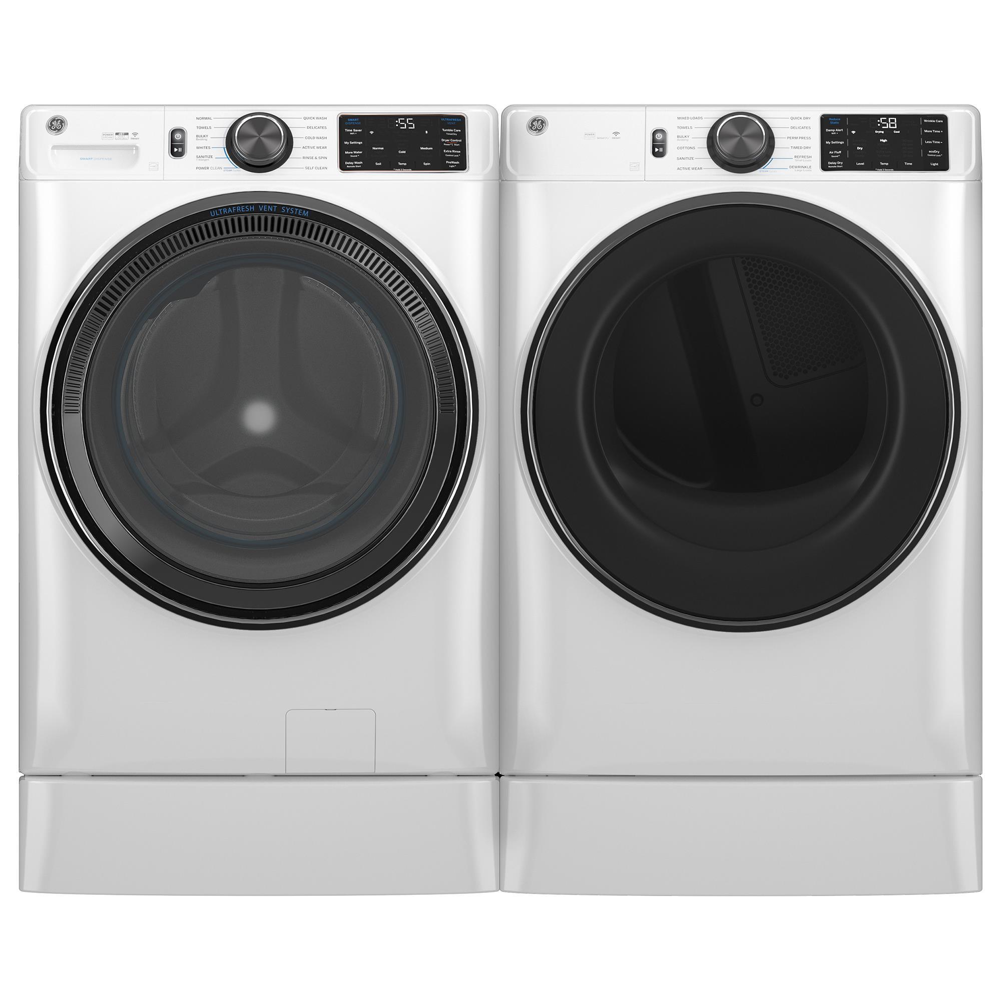GE Appliances 5 Cu. Ft. Front Load Washer and 7.8 Cu. Ft. Electric ...