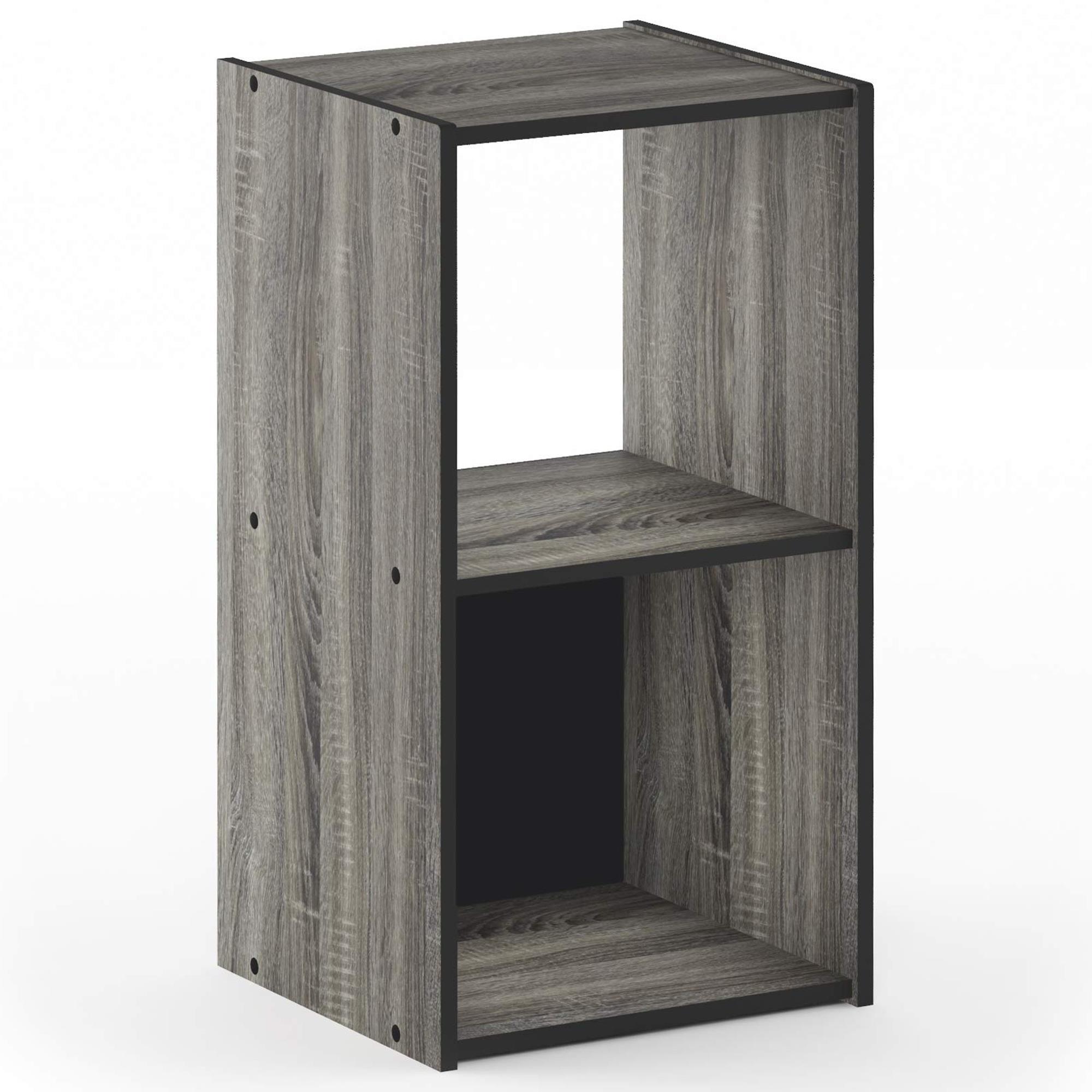 HOMLUX 2-Cube Open Shelf Bookshelf in French Oak