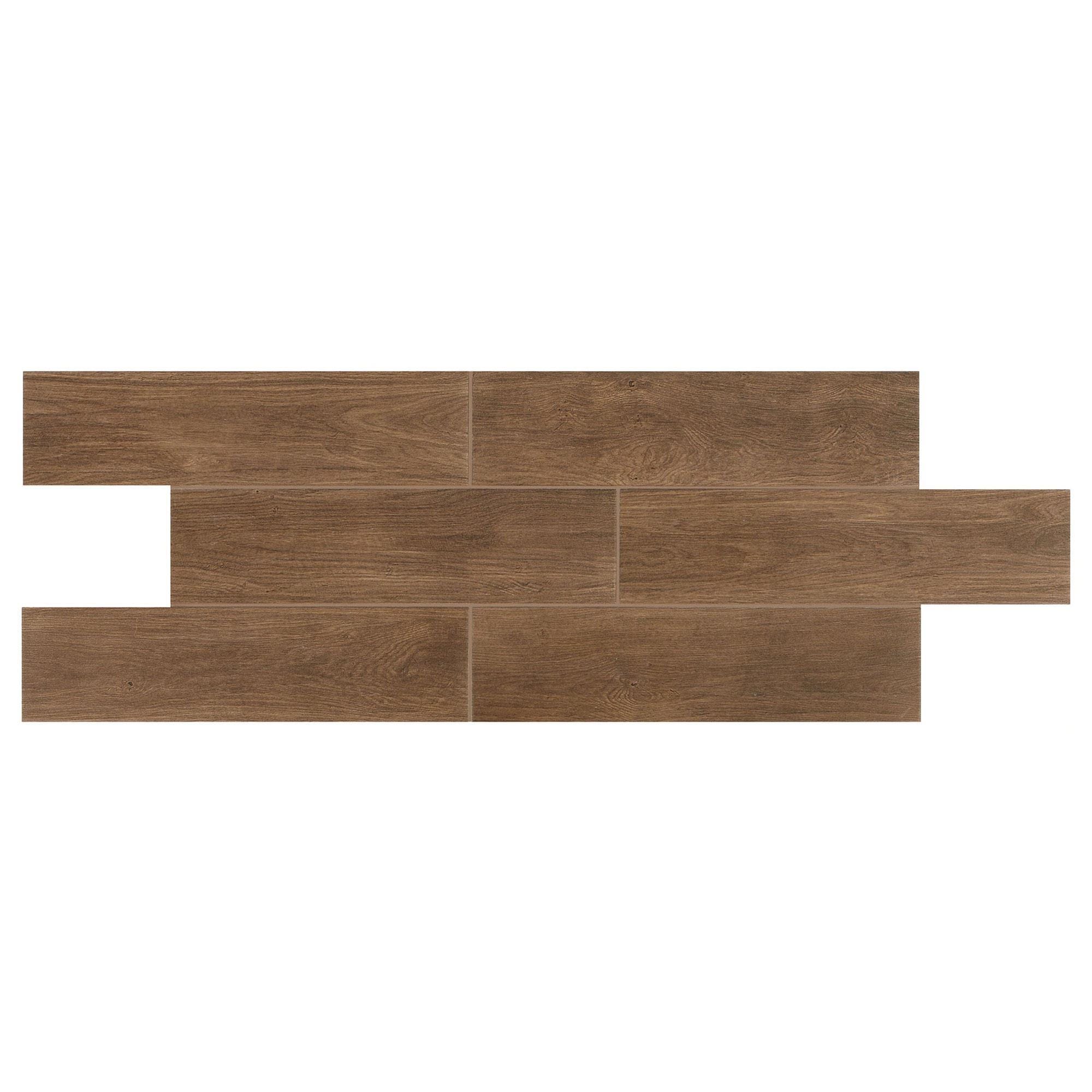 Dal-Tile Willow Bend Dark Brown 6" x 36" Porcelain Tile