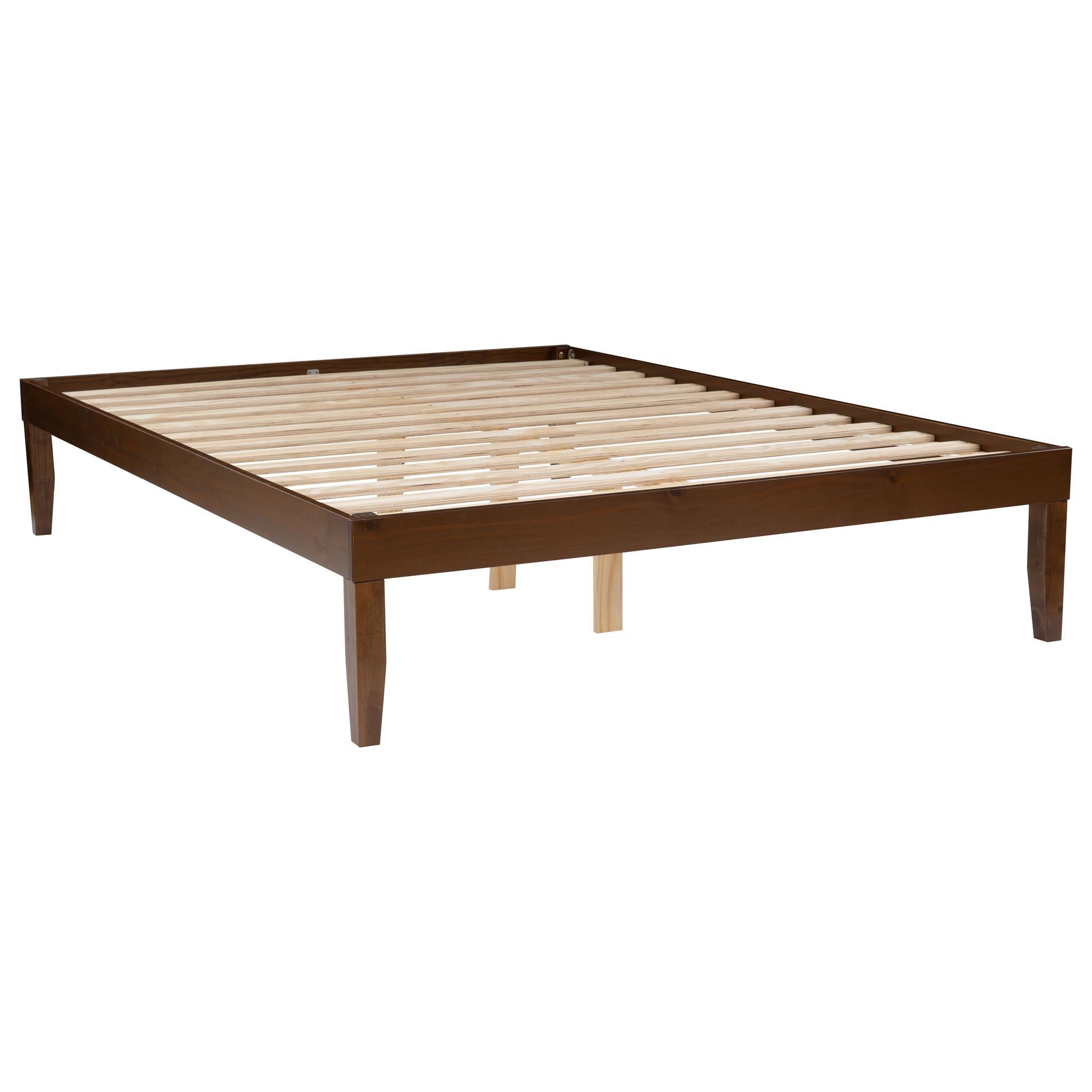 Linon Home Decor Polly Queen Platform Bed in Rich Walnut