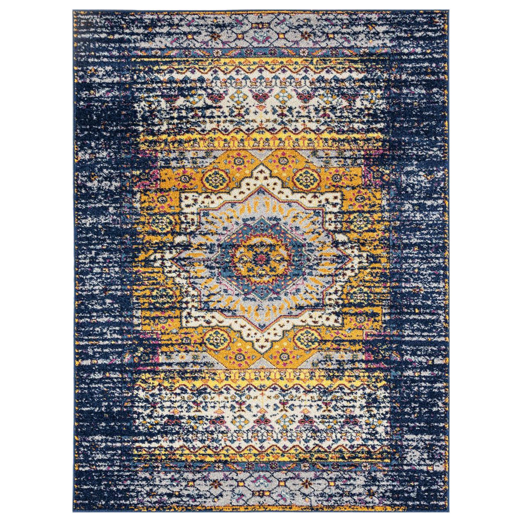 Amer Rugs Manhattan 2' x 3' Navy and Orange Area Rug | Shop NFM