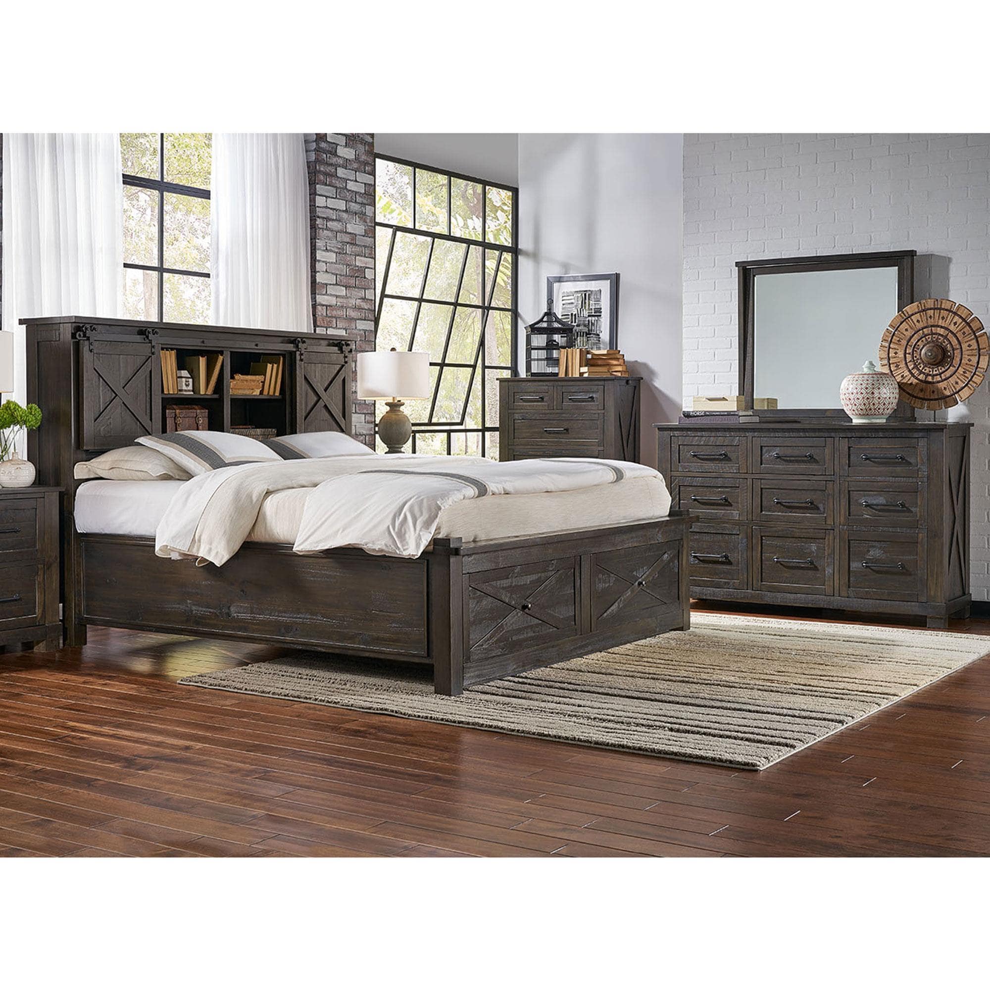 A-America Sun Valley 3-Piece King Bedroom Set in Charcoal | NFM