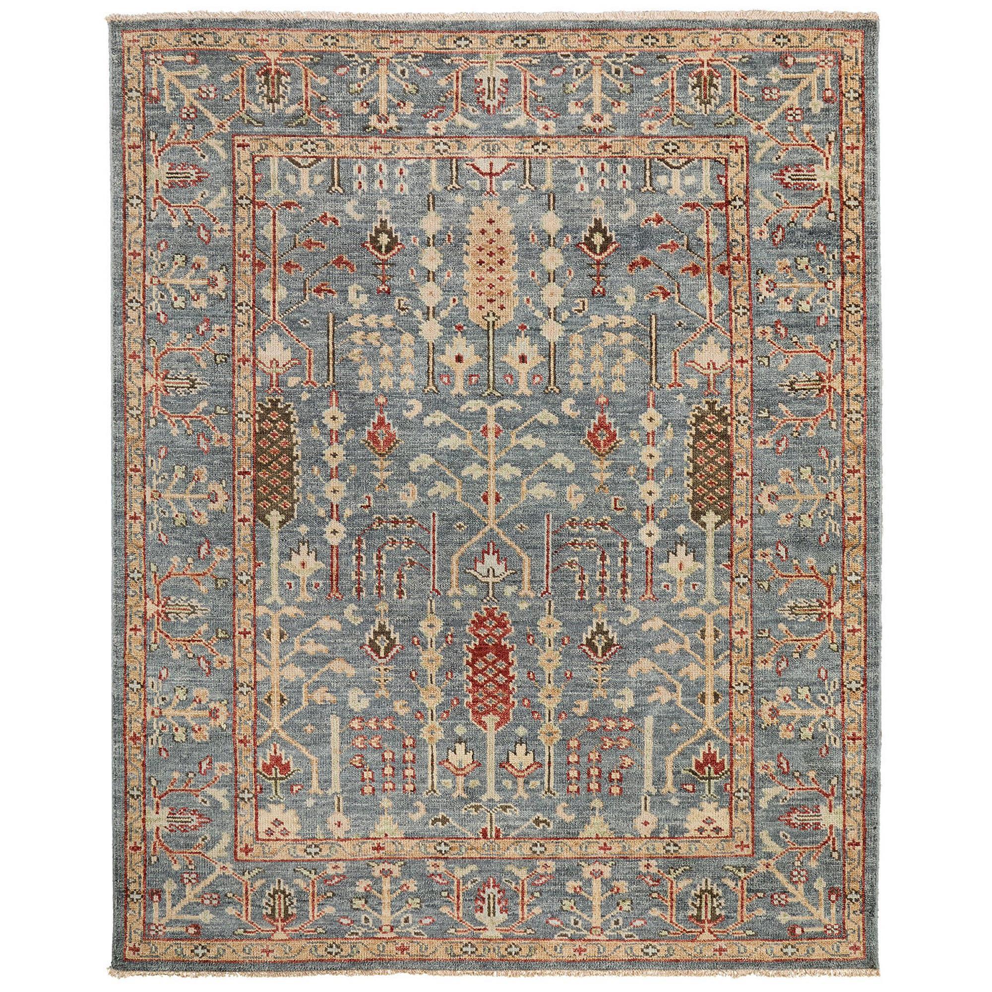 Feizy Carrington Blue and Rust 5'6" x 8'6" Area Rug