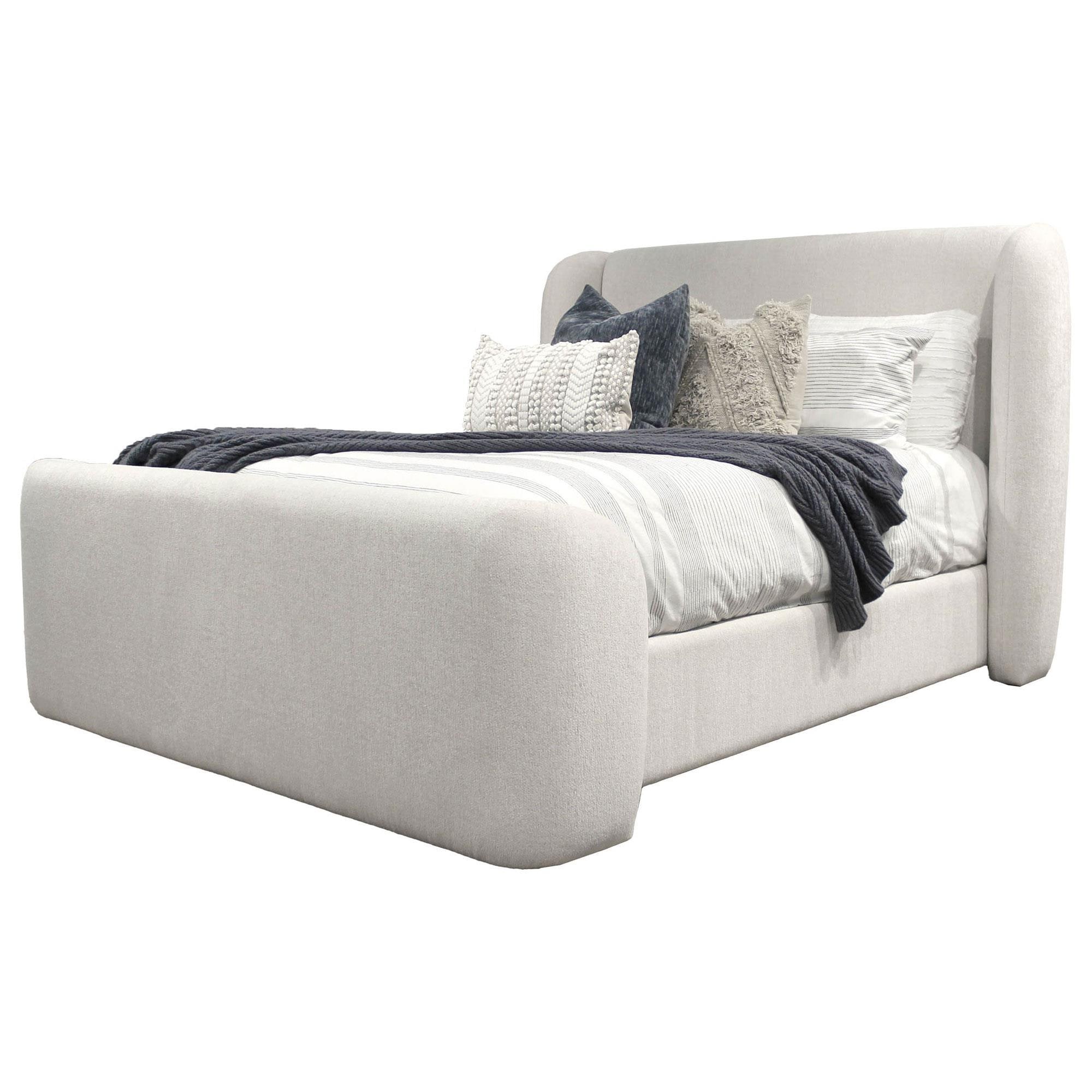 Simeon Collection Shiloh Queen Upholstered Bed in White Mocha