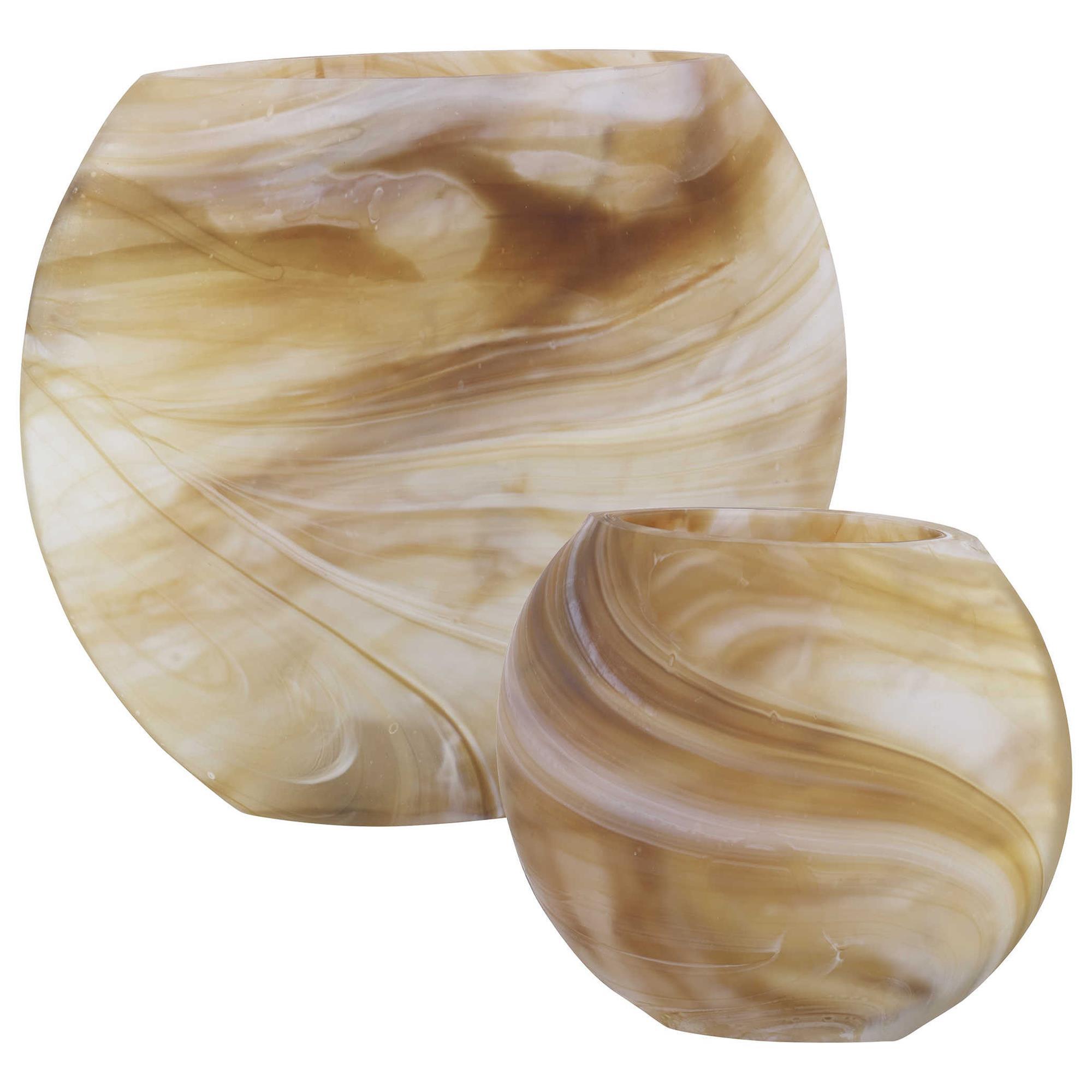 Uttermost Fusion Vase in Caramel, Ivory and Tan (Set of 2)