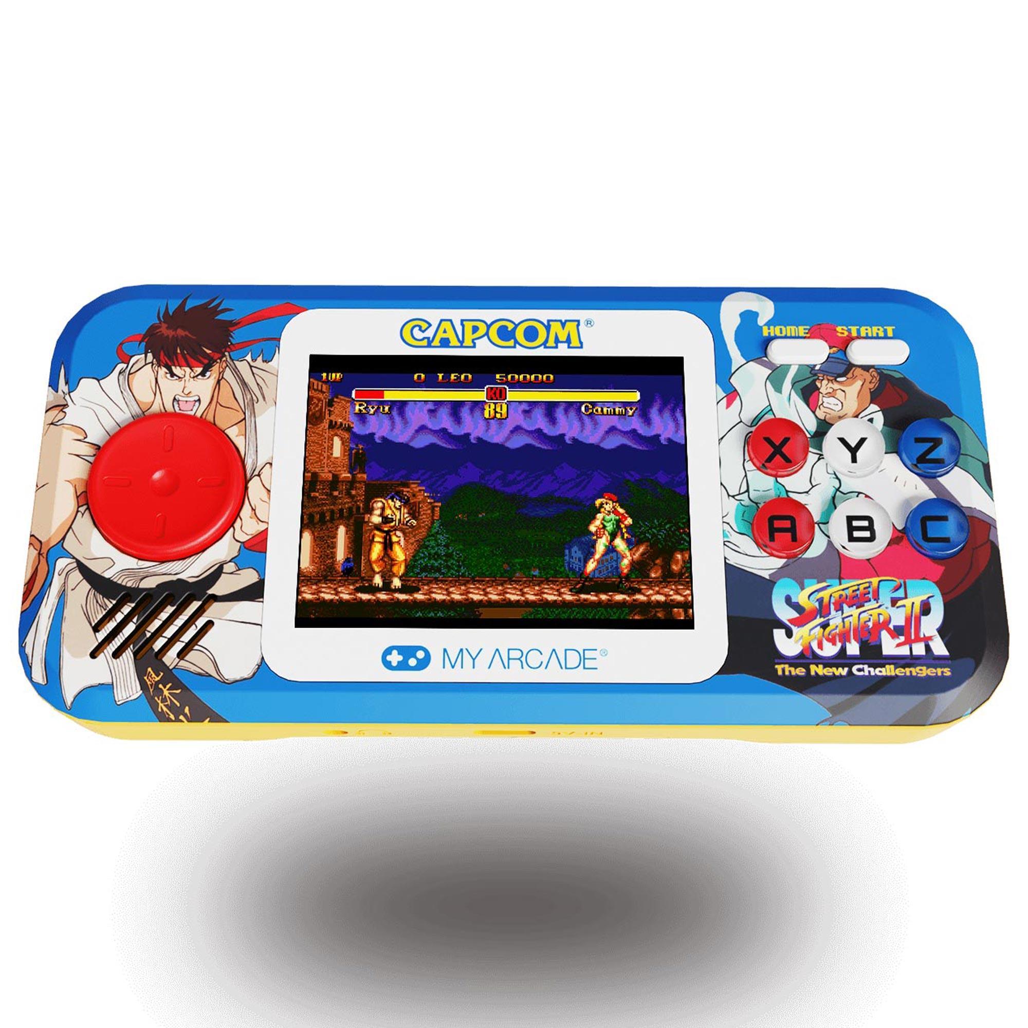 My Arcade Street Fighter II Pocket Player Pro Controller in Blue and Yellow