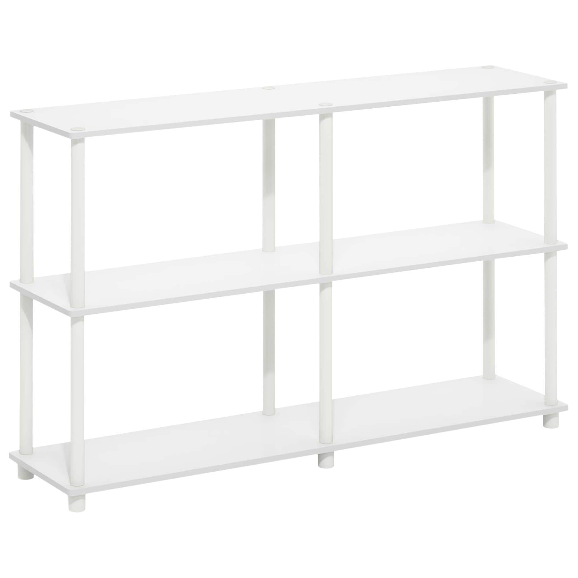 HOMLUX Turn-N-Tube 3-Tier Double Size Storage Display Rack in White