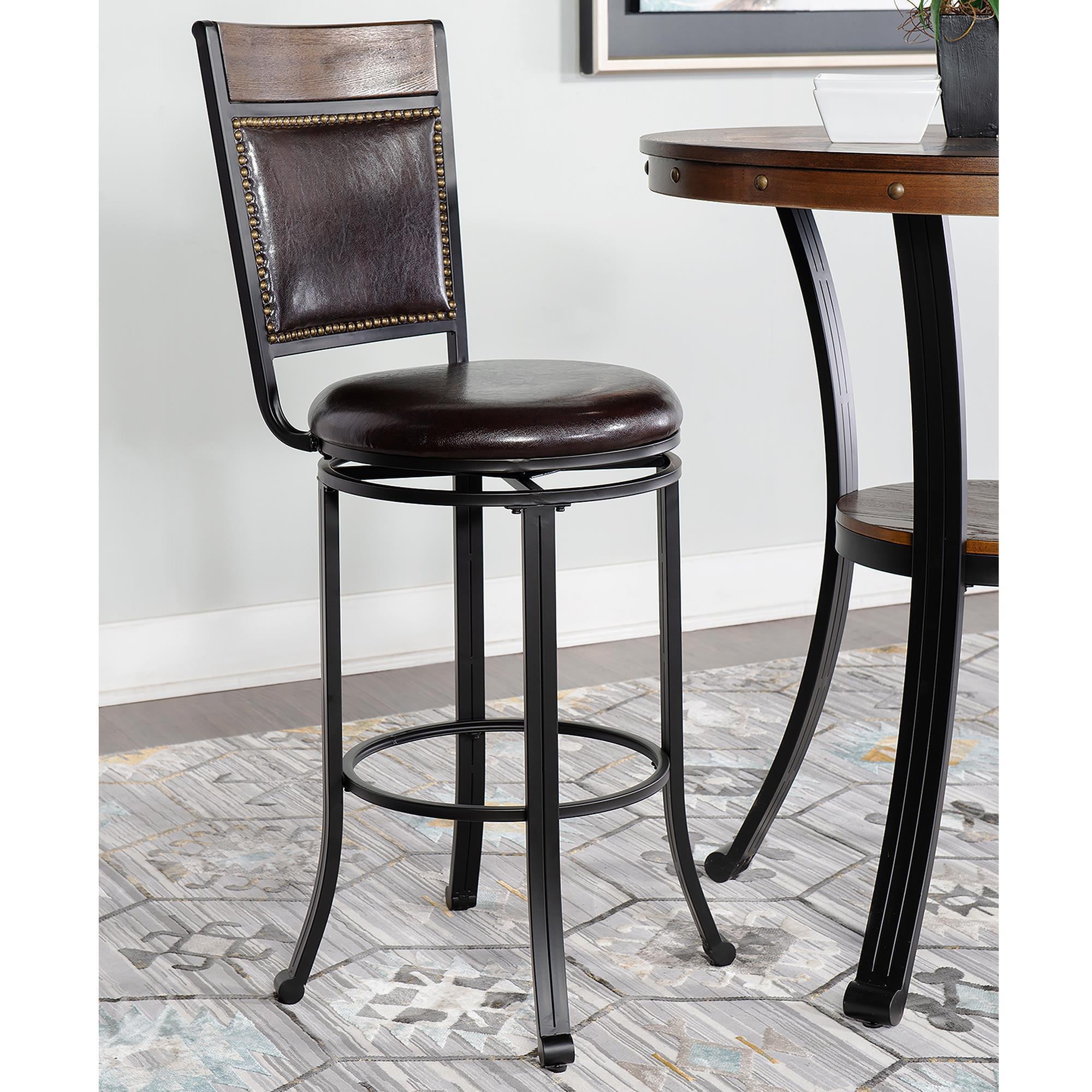 Parkerville Furniture Line Franklin 29" Swivel Bar Stool in Dark Brown ...