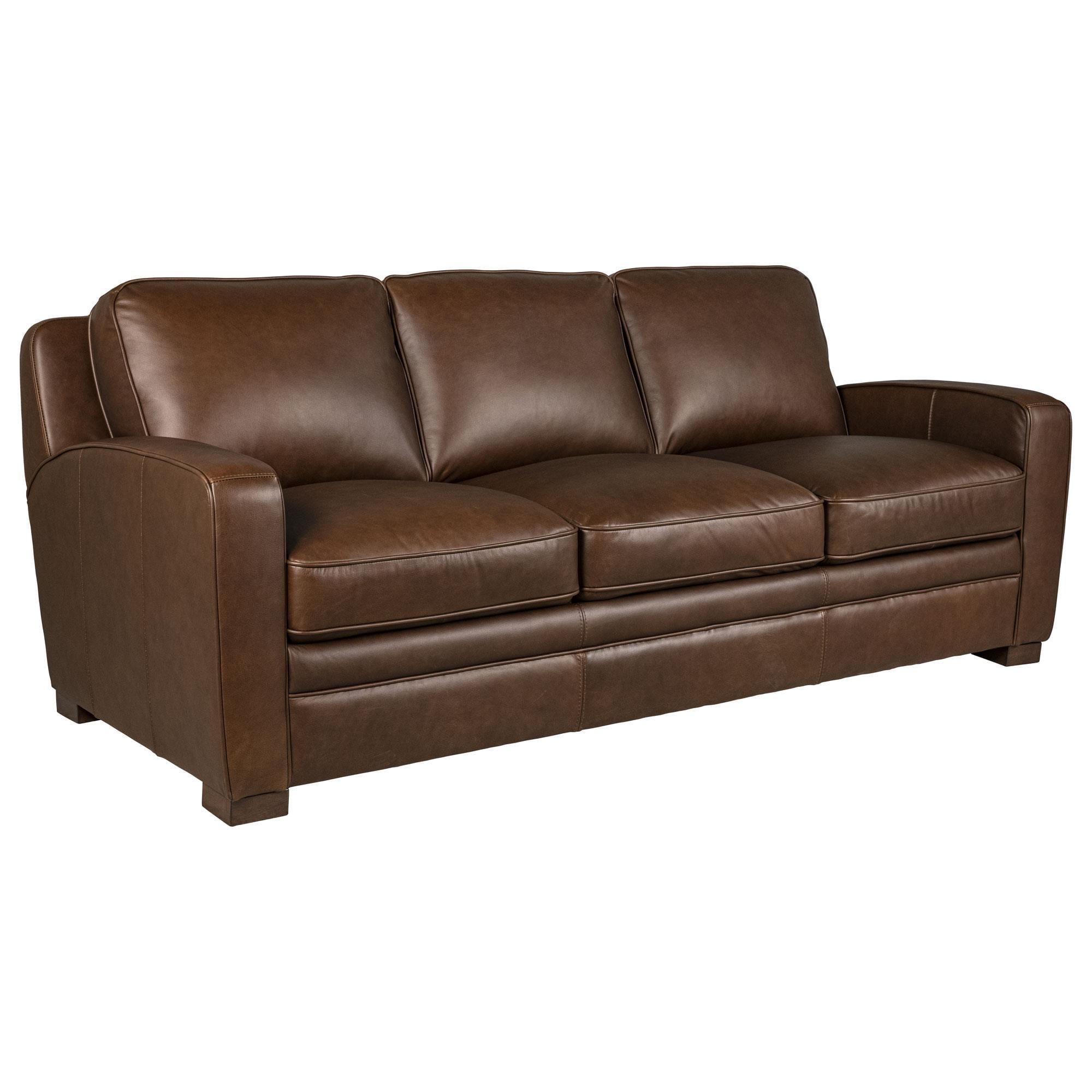 Simon Li Stationary Leather Sofa in Volcano Brown