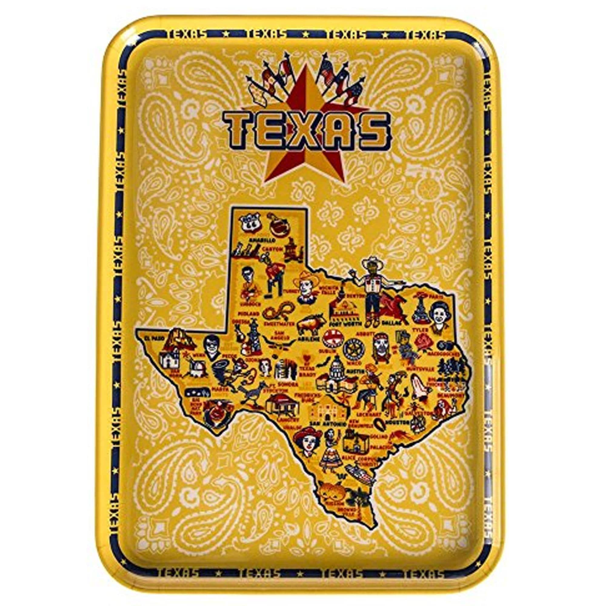 One Hundred 80 Degrees 13" Texas Tray in Multicolor and White