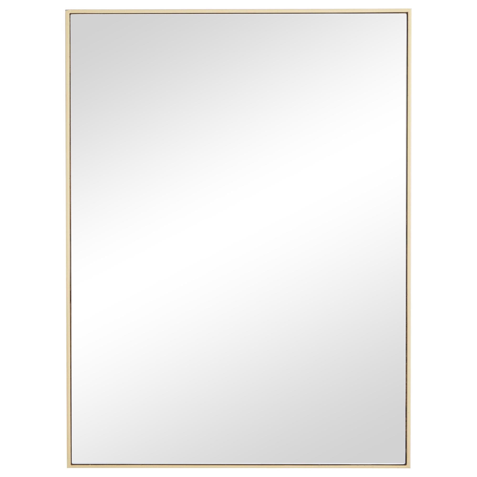 Maple and Jade 24" x 18" Rectangular Wood Wall Mirror with Thin ...