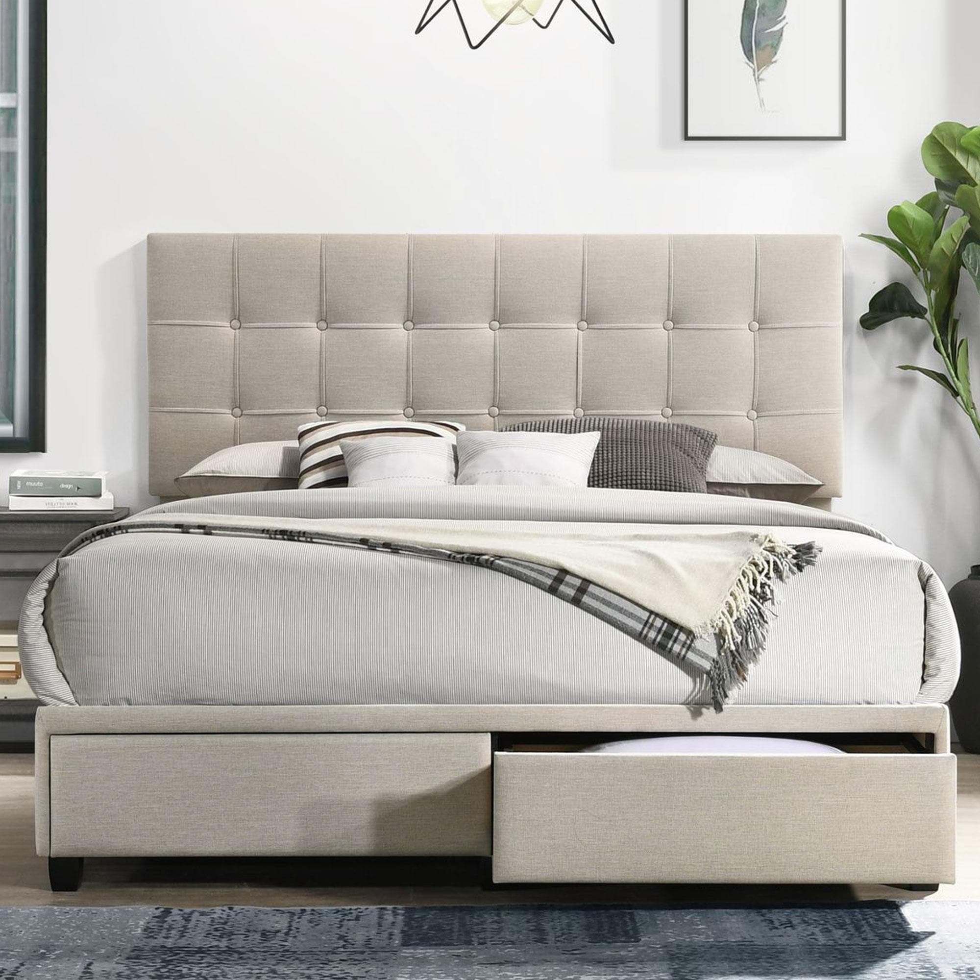 Mayberry Hill Hacienda Queen Upholstered Storage Bed in Tacoma Oak White