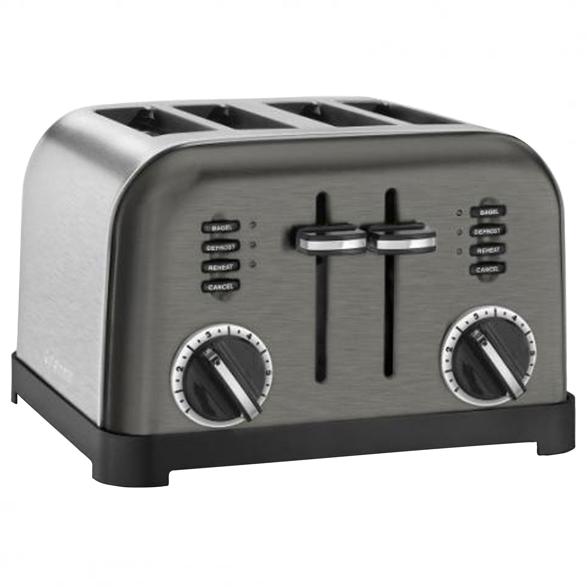 Cuisinart 1.5 Cu. Ft. 4-Slice Classic Toaster in Black Stainless Steel