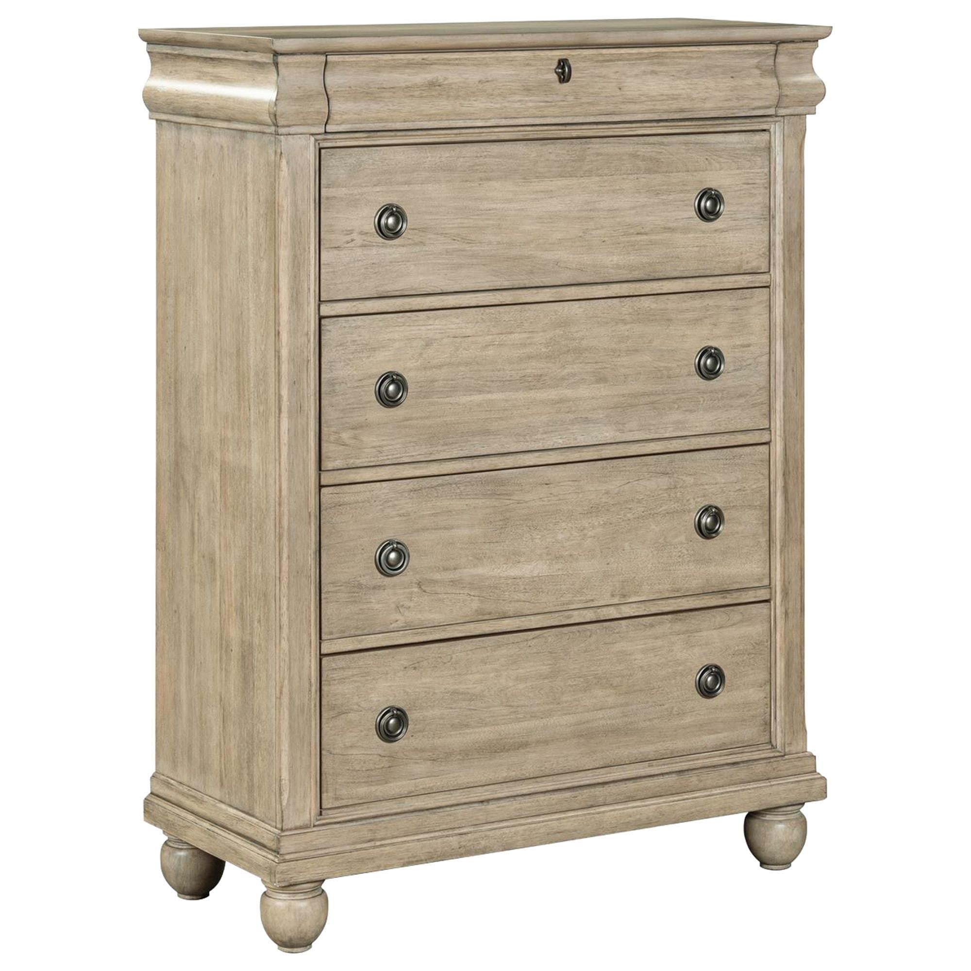 Belle Furnishings Rustic Traditions 5-Drawer Chest in Saddle Tan