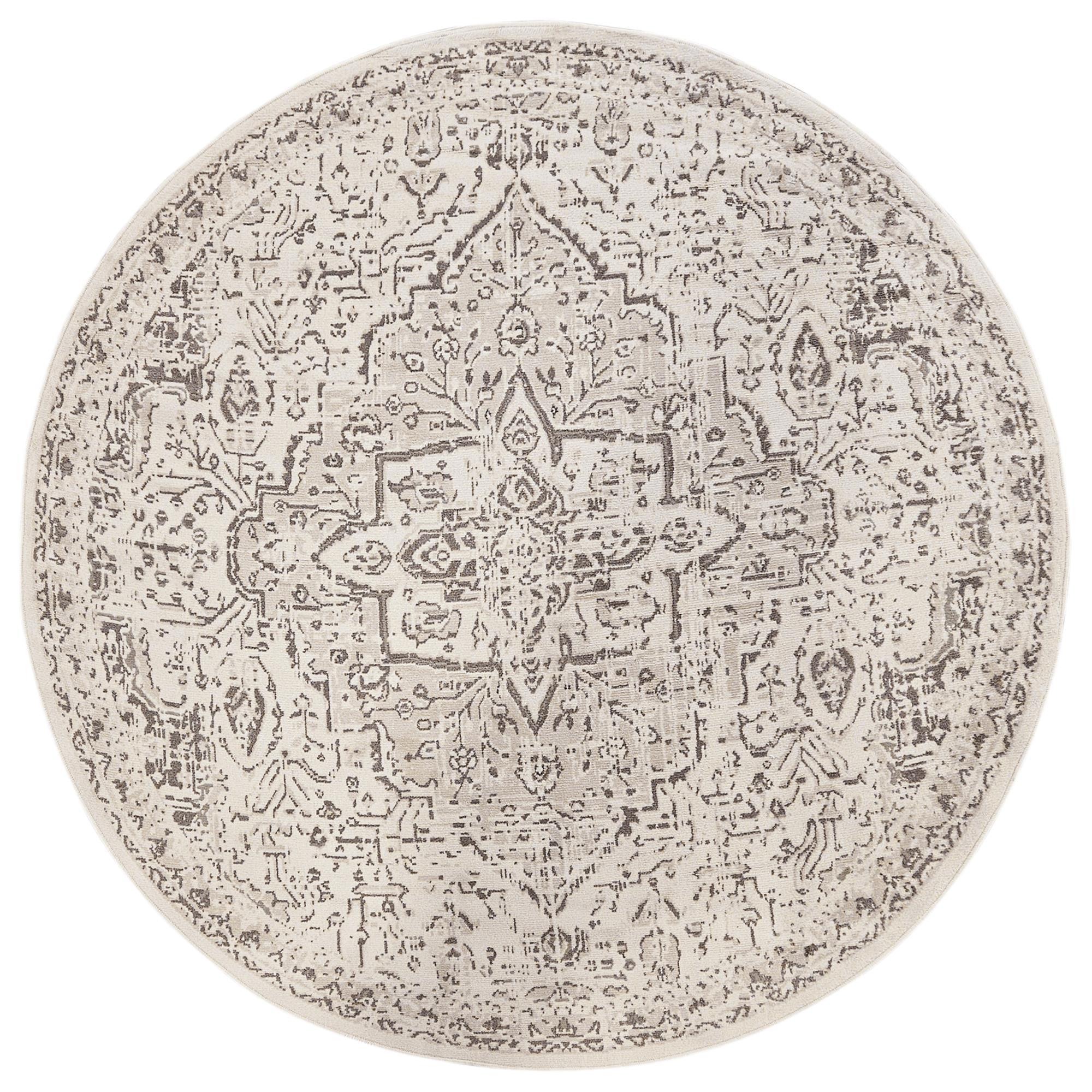 Amer Rugs Alpine 7'10" Round Light Cream Area Rug