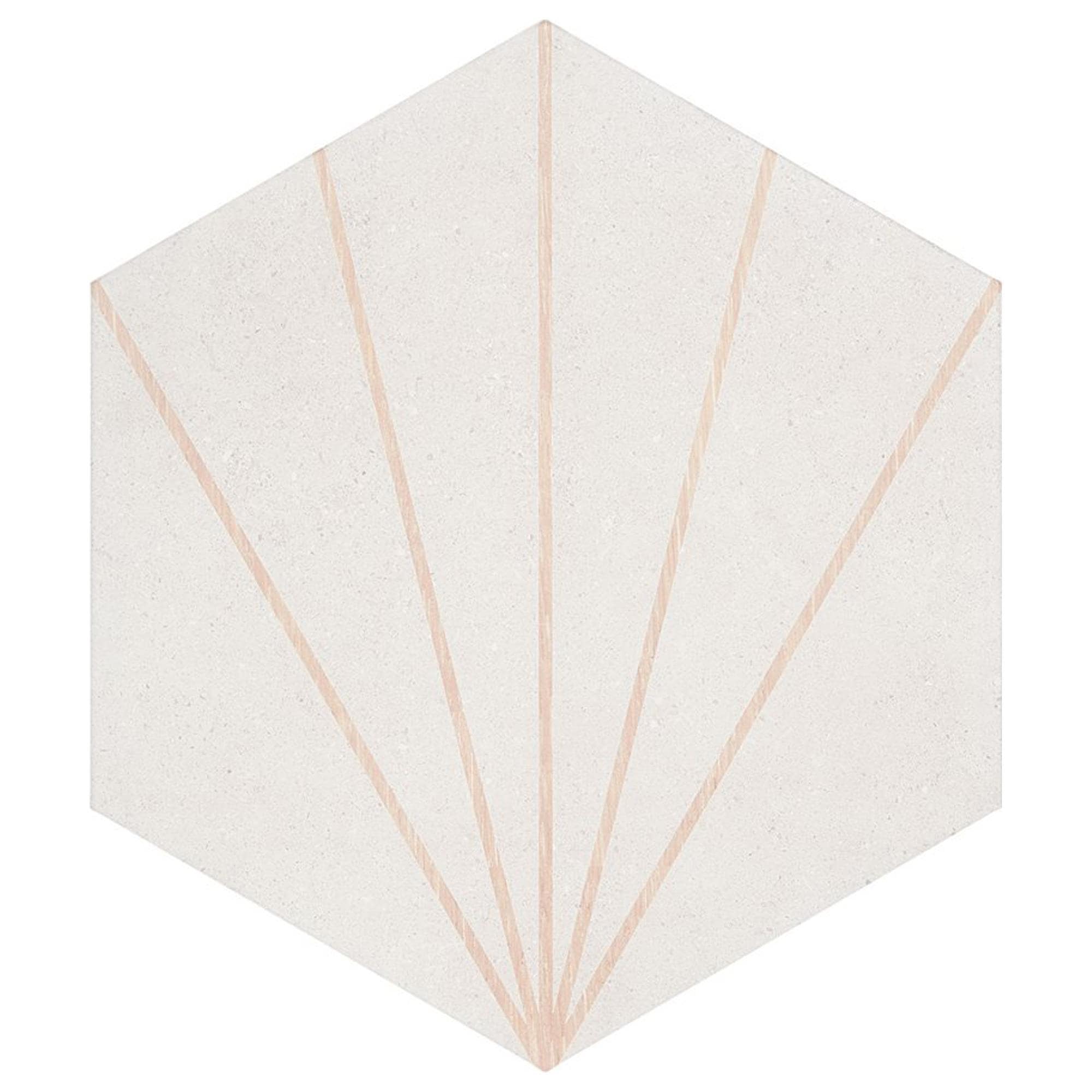 Soho Studio Piaka Beams White 13" x 14" Hexagon Porcelain Tile
