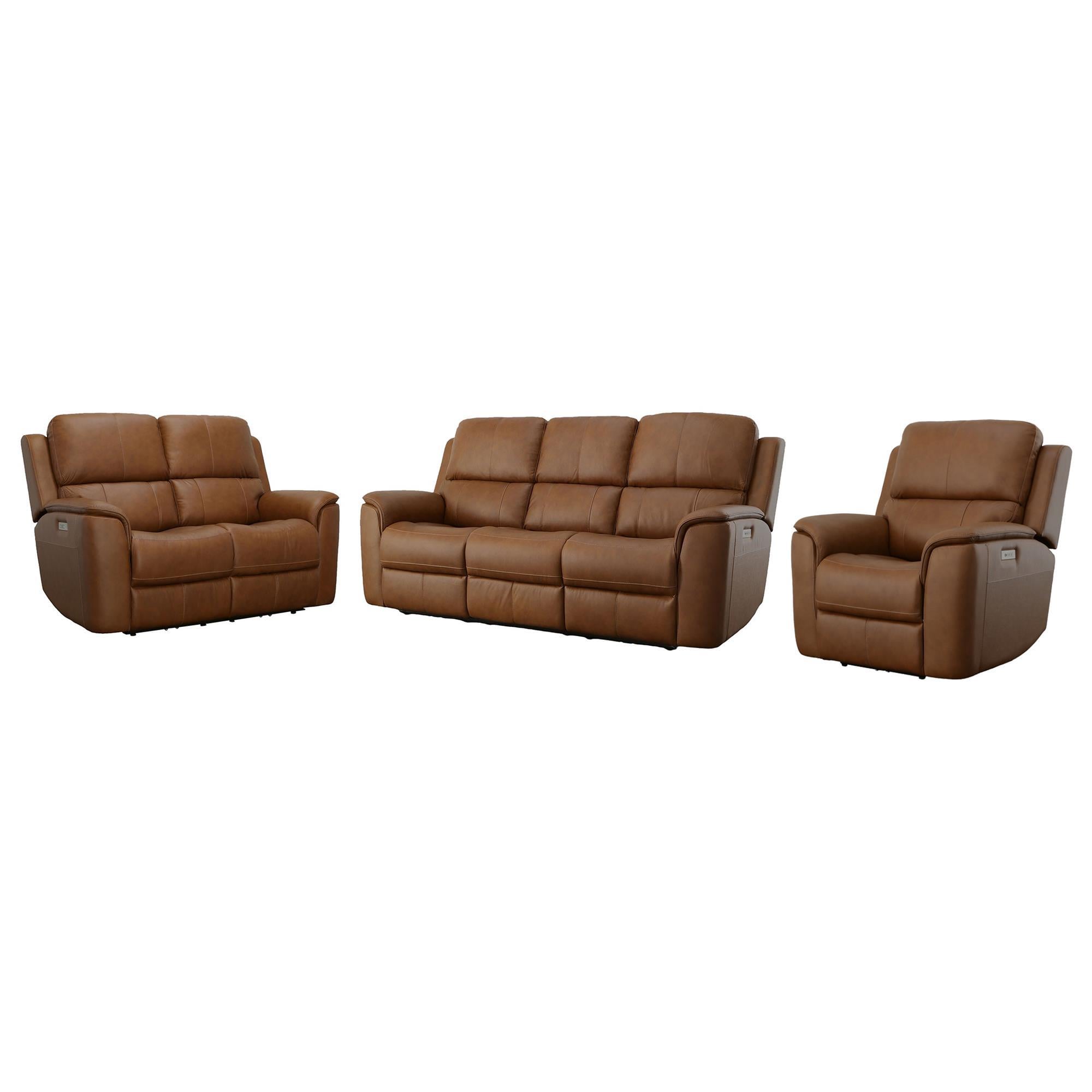 Flexsteel Henry 3-Piece Power Reclining Living Room Set in Caramel