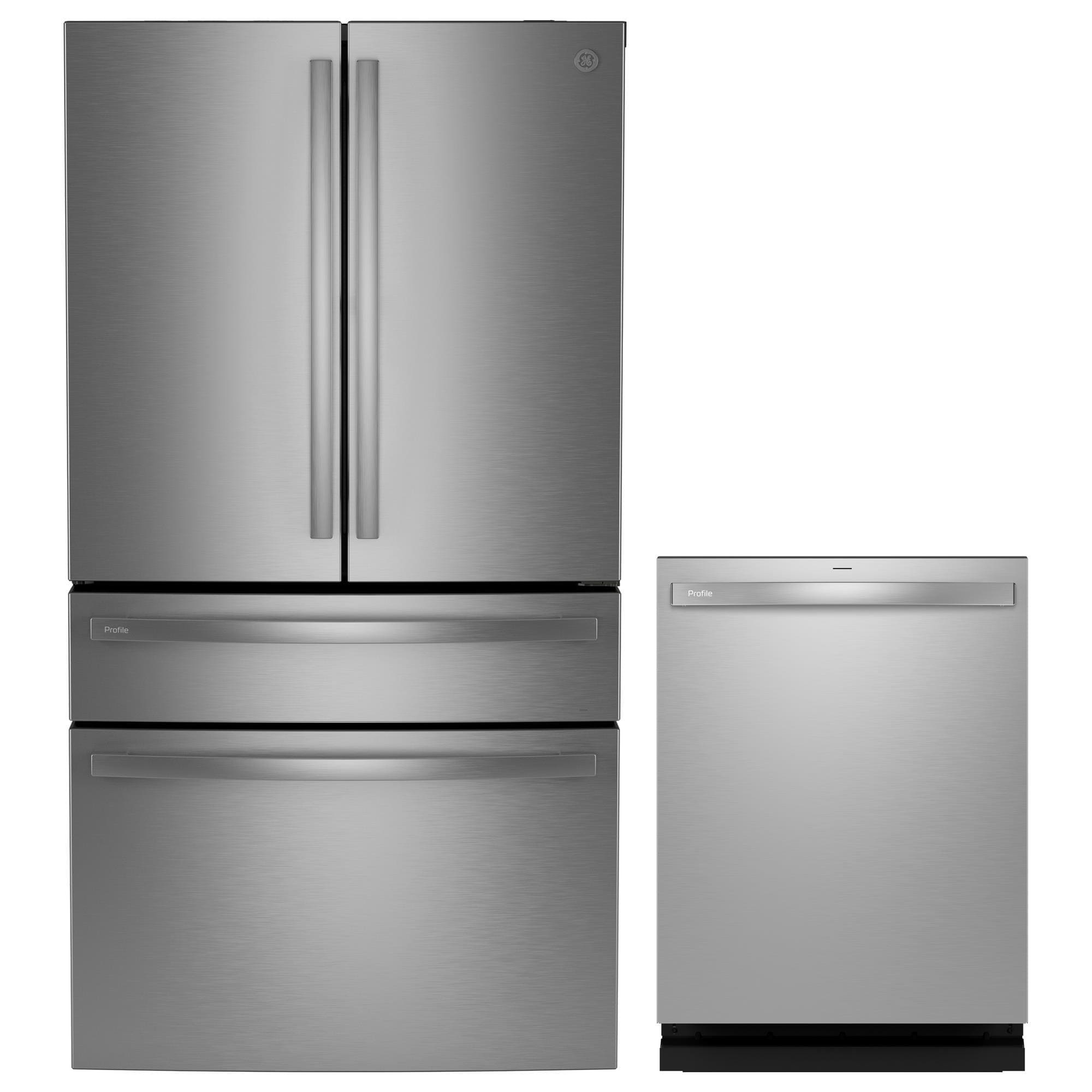 GE Profile 2-Piece Kitchen Package with 28.7 Cu. Ft. Smart French-Door ...